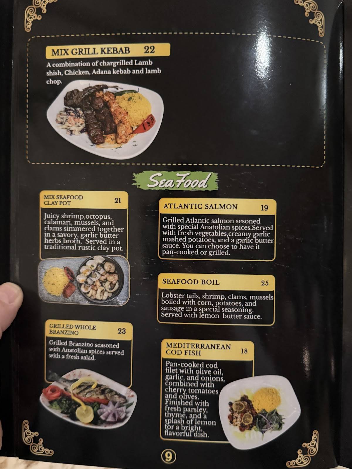 Menu at Marida Mediterranean Restaurant, Newburgh