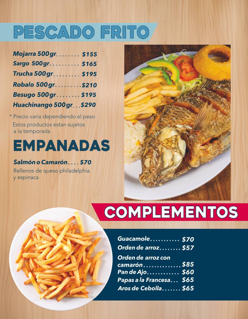 Carta del restaurante Mariscos El Calamar Sucursal Eloy Cavazos ...