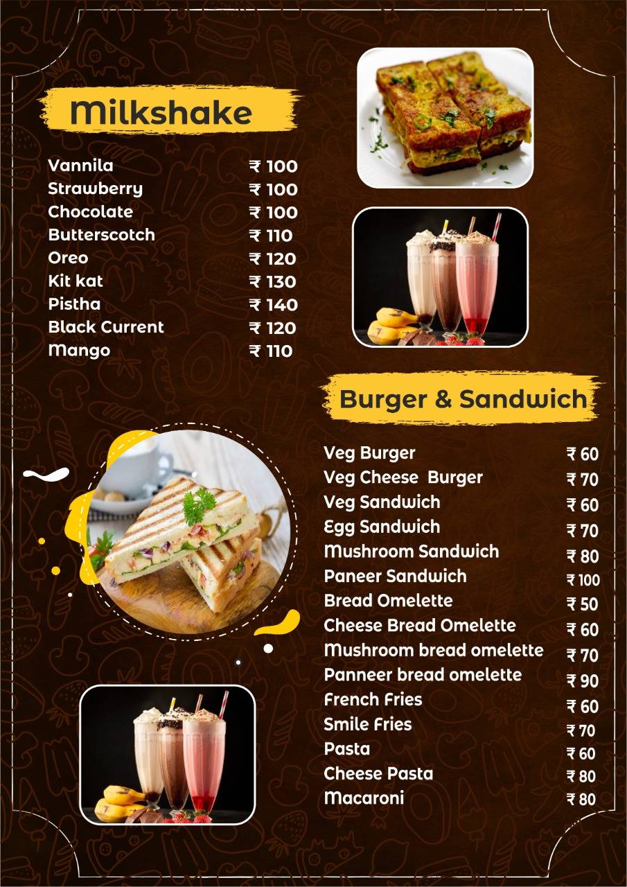 Menu at Mayil bakery, Kodangipalayam