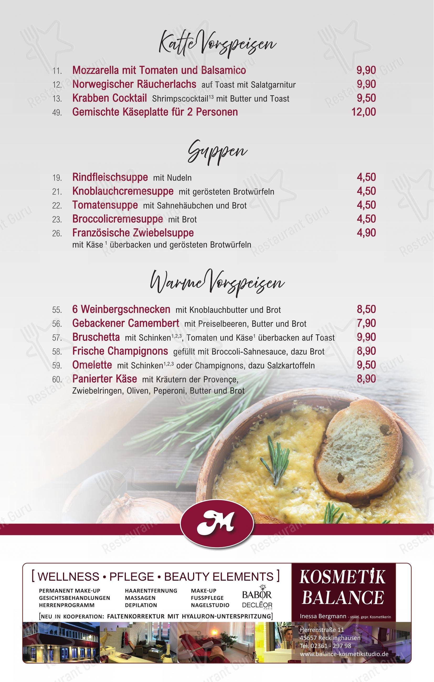 Speisekarte von Restaurant Medaillon, Heinsberg