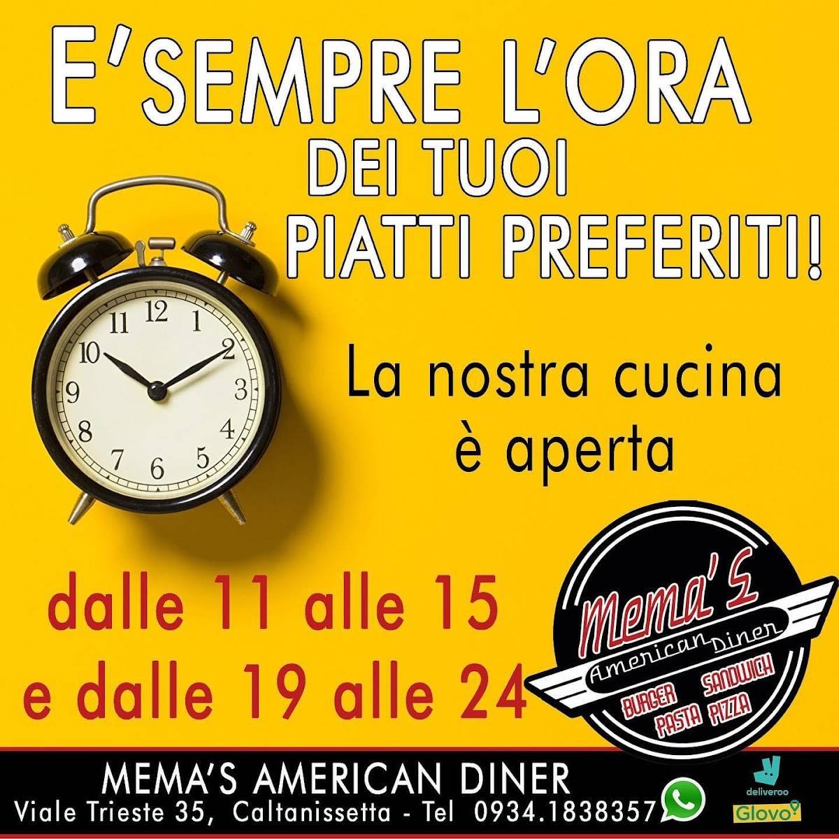 Speisekarte von Mema's American DINER restaurant, Caltanissetta