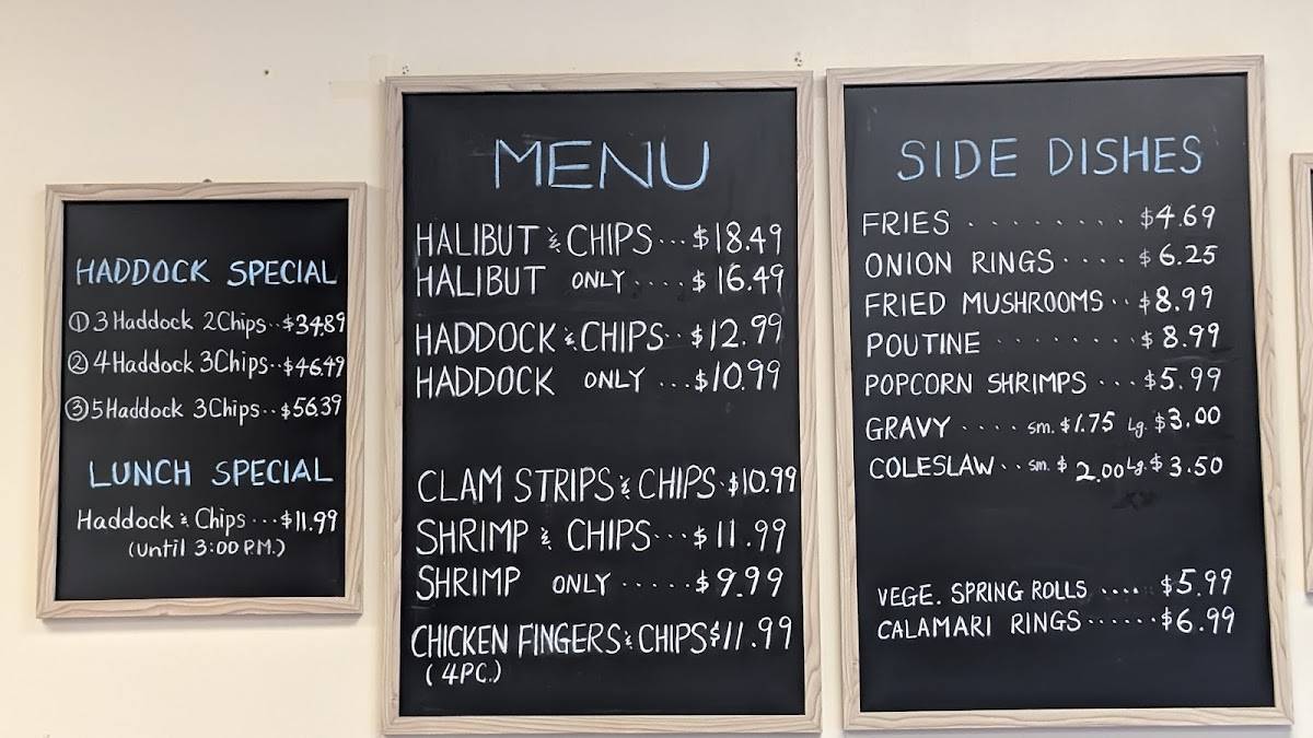 Menu at Milton Fish And Chips restaurant, Milton