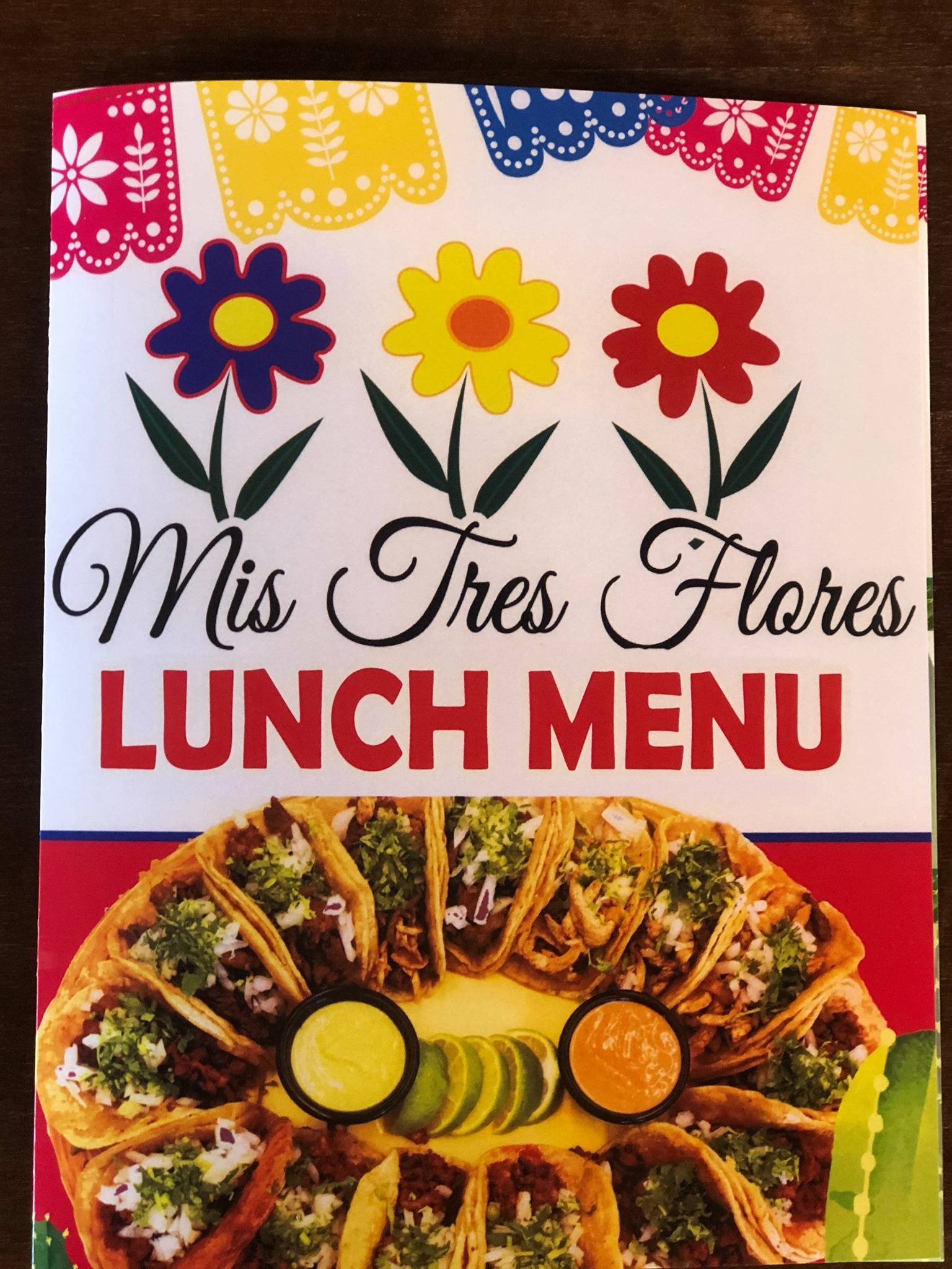 Menu at Mis Tres Flores restaurant, Waseca