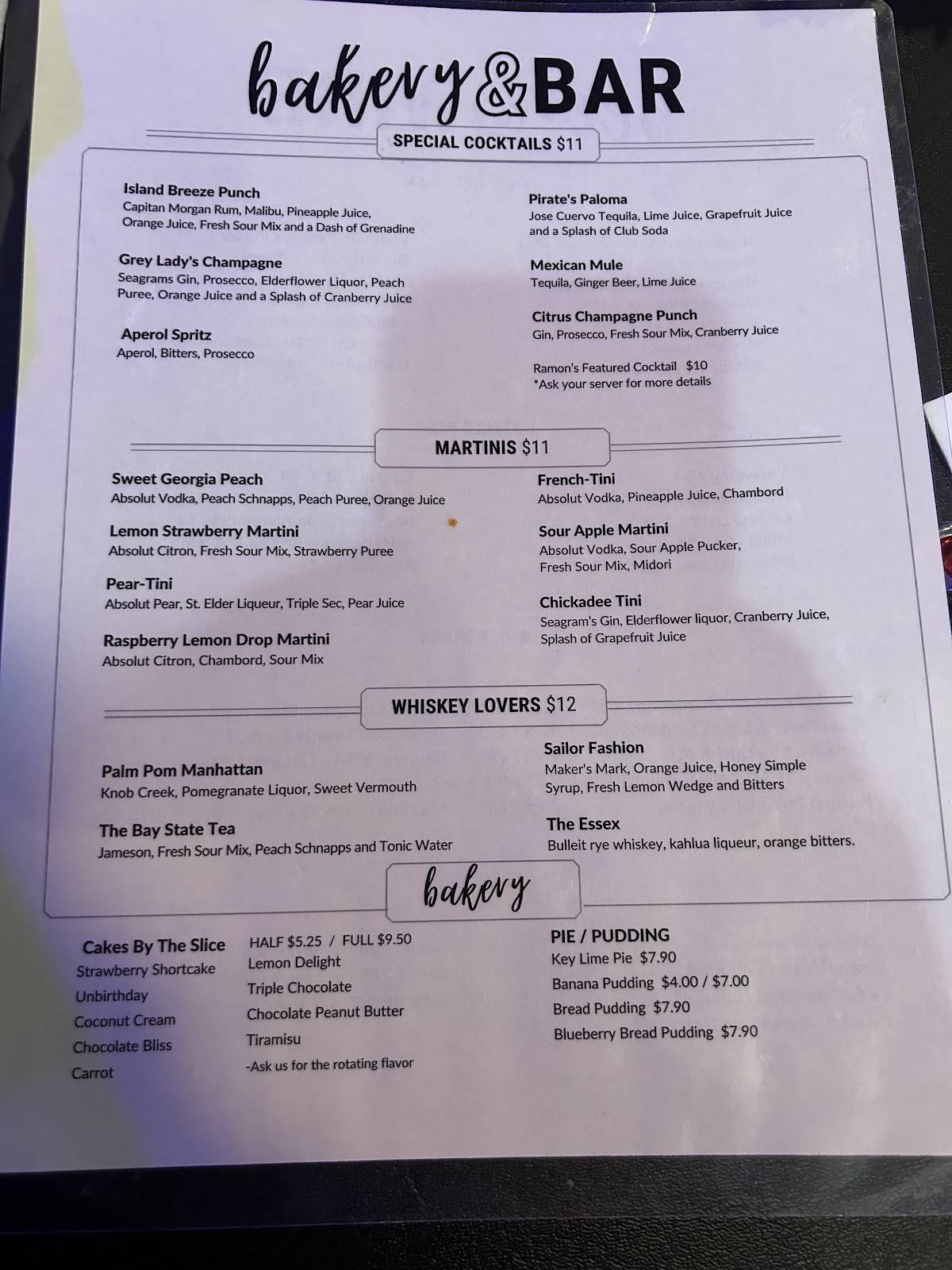 Menu at Nantucket Grill restaurant, Chapel Hill, Farrington Rd