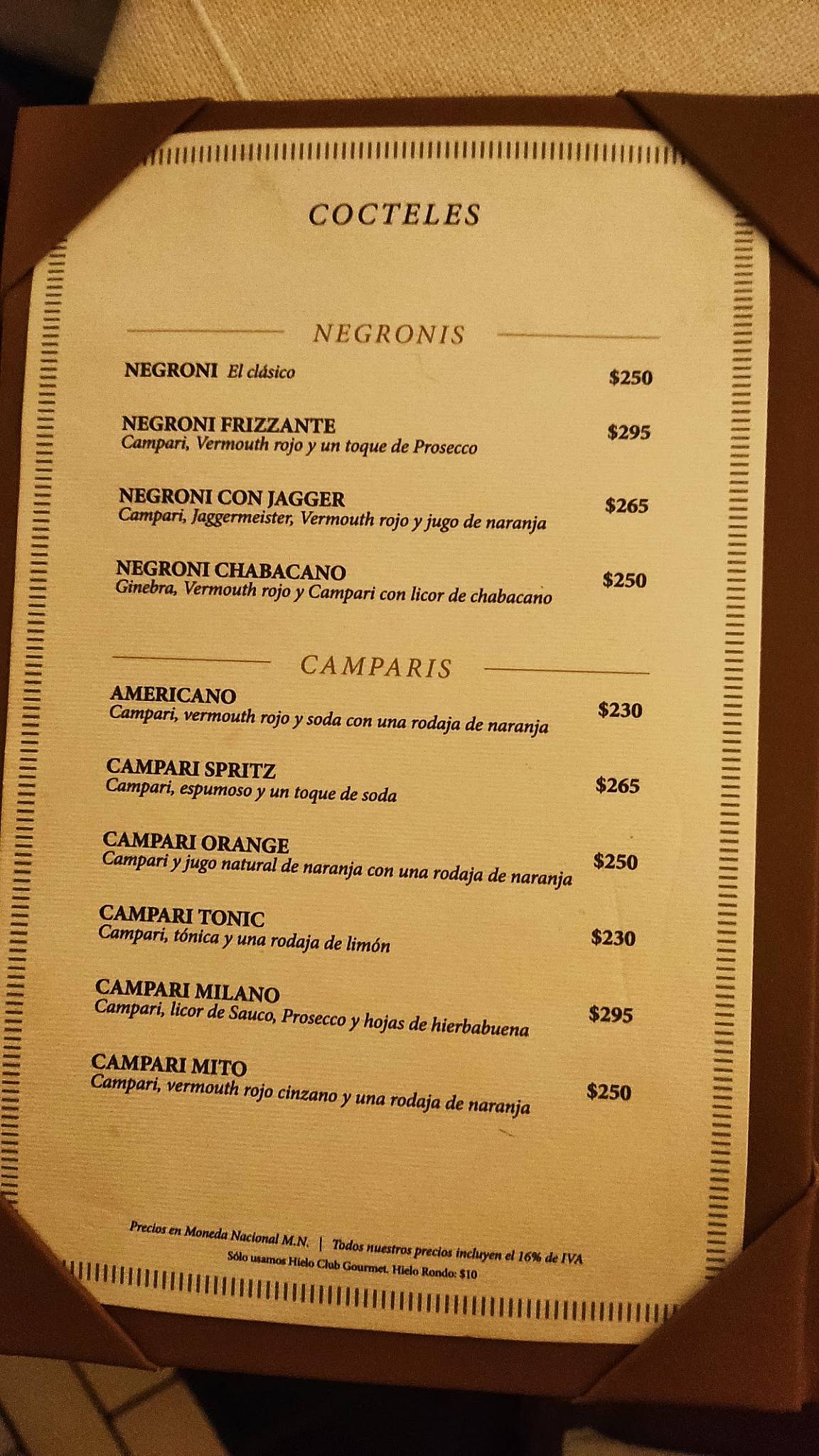 Carta del restaurante Negroni Midtown, Guadalajara, Av Adolfo López ...