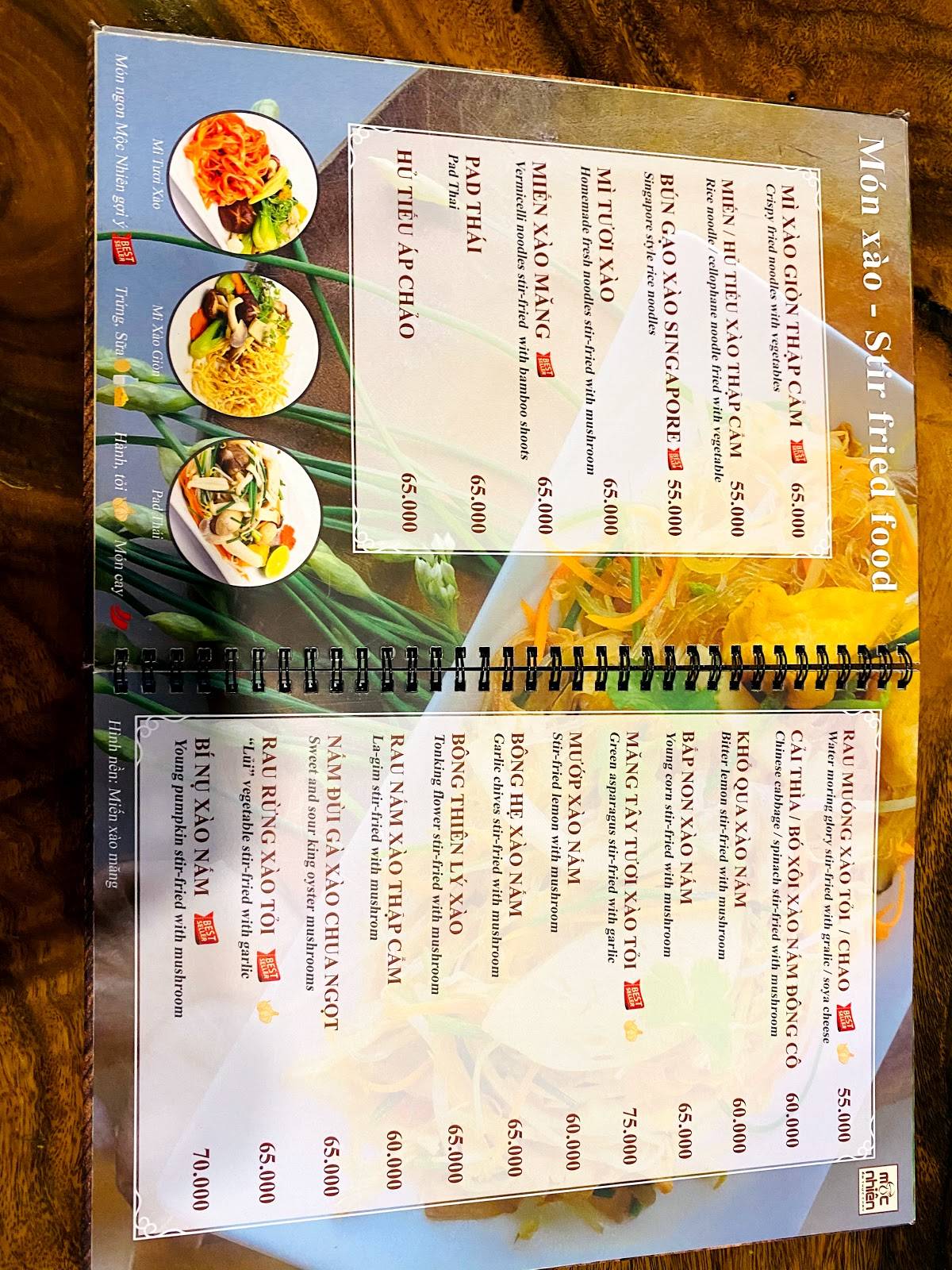 Menu at Nhà Hàng Chay Mộc Nhiên Trường Sa restaurant, Ho Chi Minh City