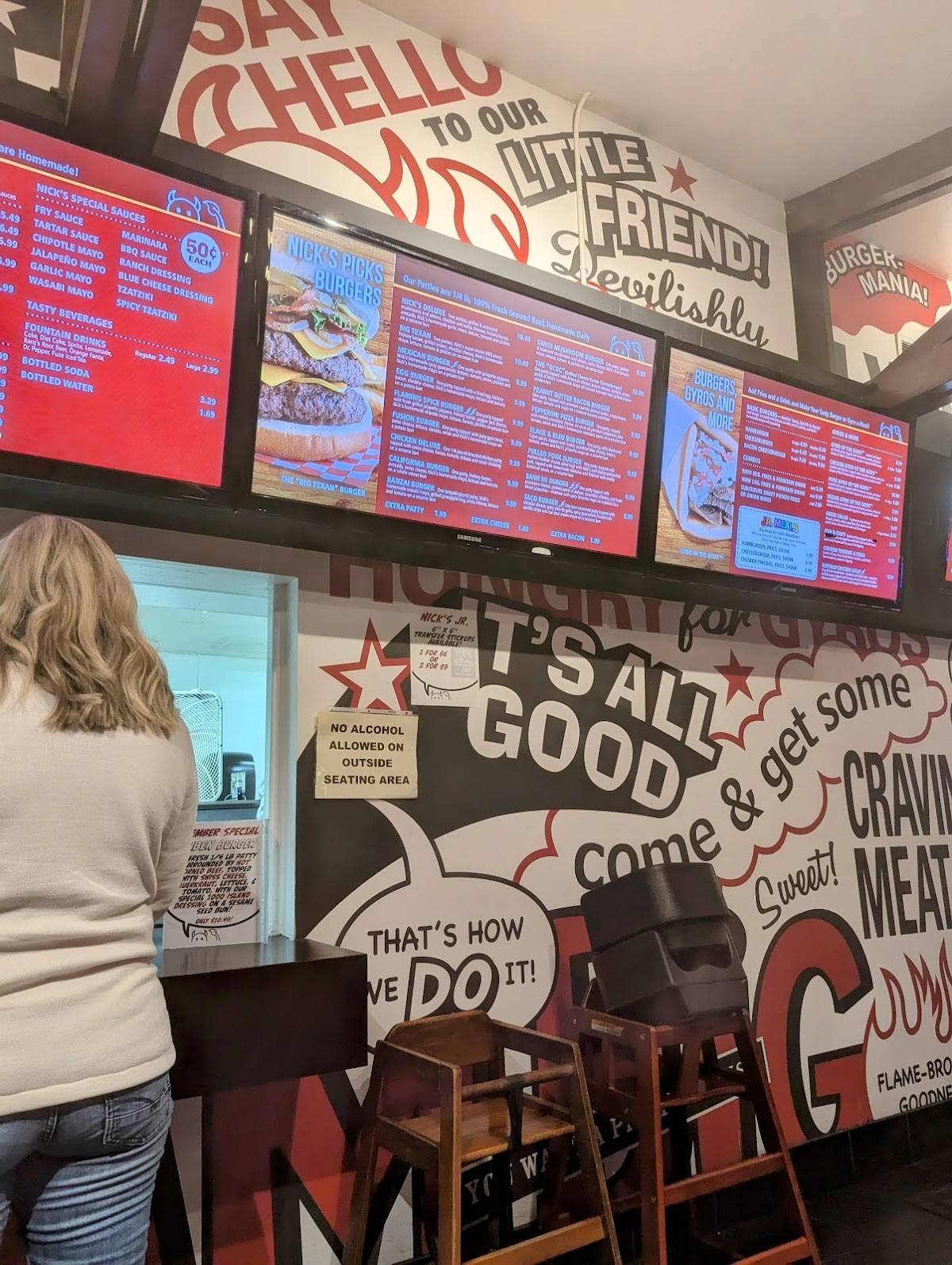 Menu at Nick's Jr Burgers & Gyros restaurant, Everett