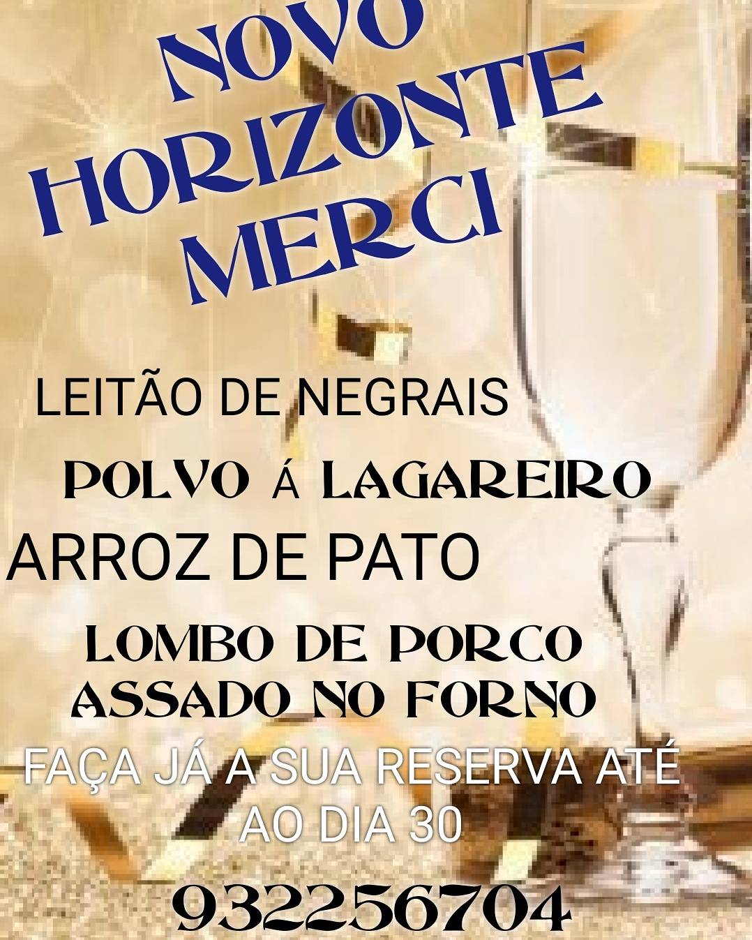 Menu em Novo Horizonte Merci restaurante, Lisboa, R. Manuela Porto 15A