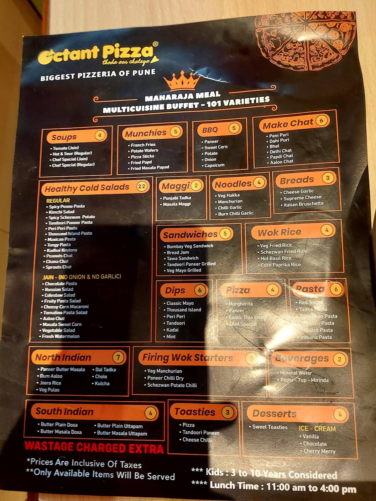 Menu at Octant Pizza, Deccan Mall, Pune, Pune