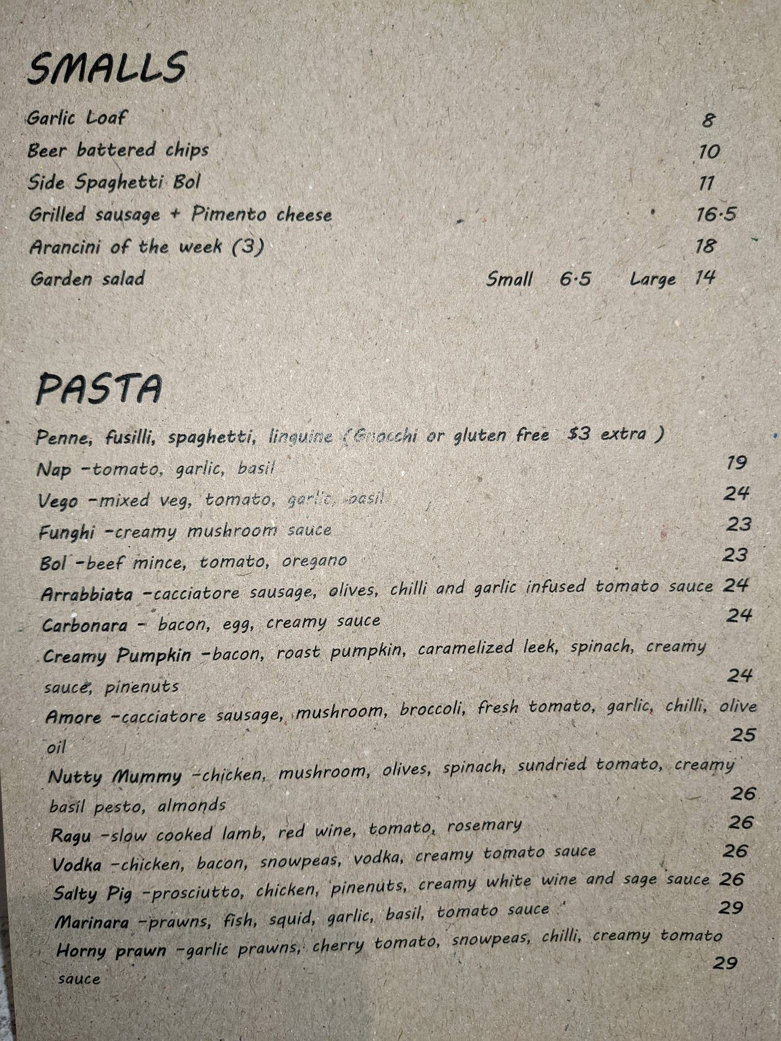 Menu at Olive And Oscars restaurant, Applecross