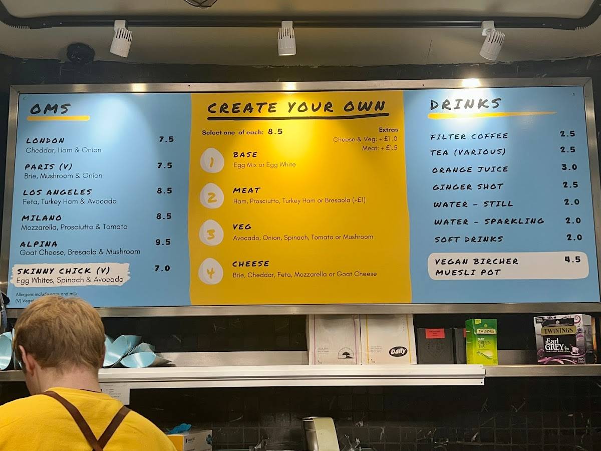 Menu at Om - Breakfast Bar, London