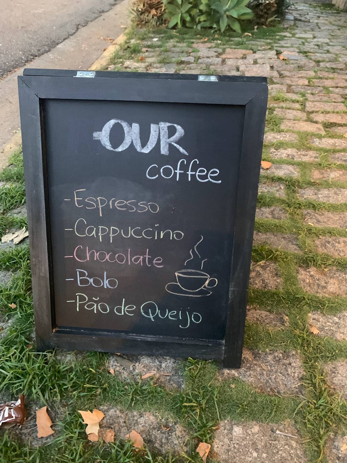 Menu at Our Coffee restaurant, São Paulo