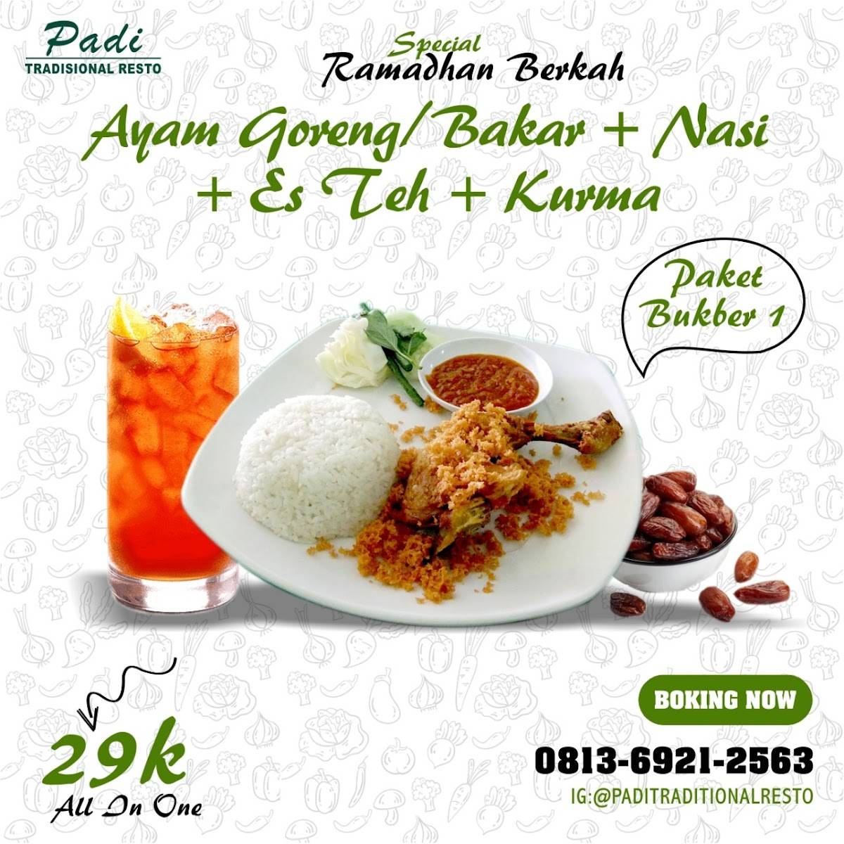 Menu at Padi cafe tradisional resto, Binjai