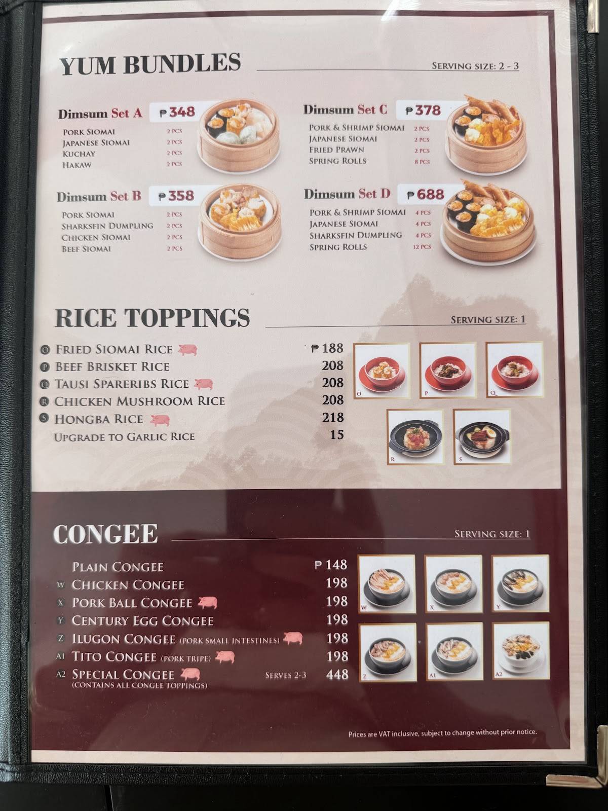 Carta del restaurante Papa G Dimsum House - Tulip Drive, Dávao