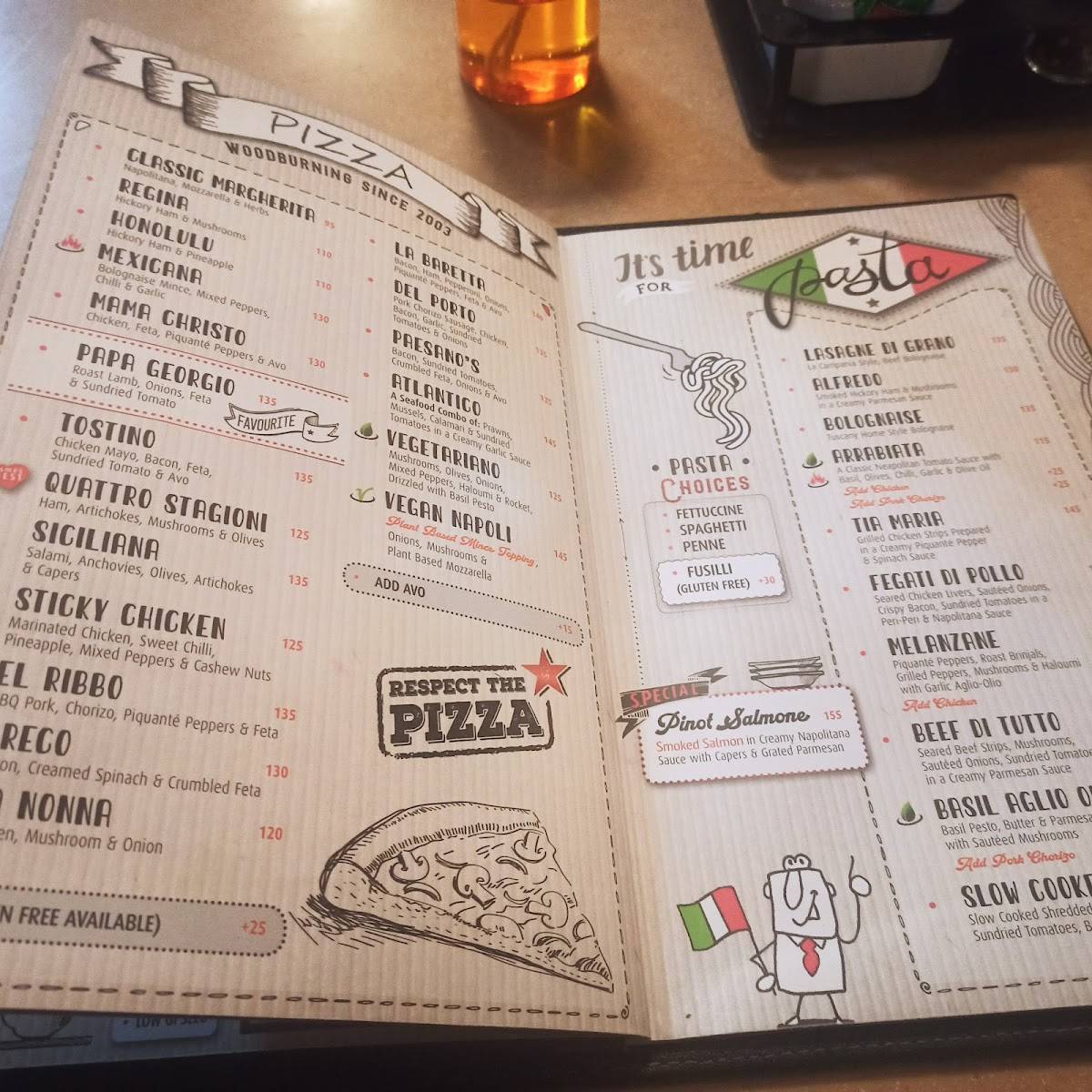 Menu at Papachinos Clearwater restaurant, Roodepoort, Villa Varosi Cnr ...