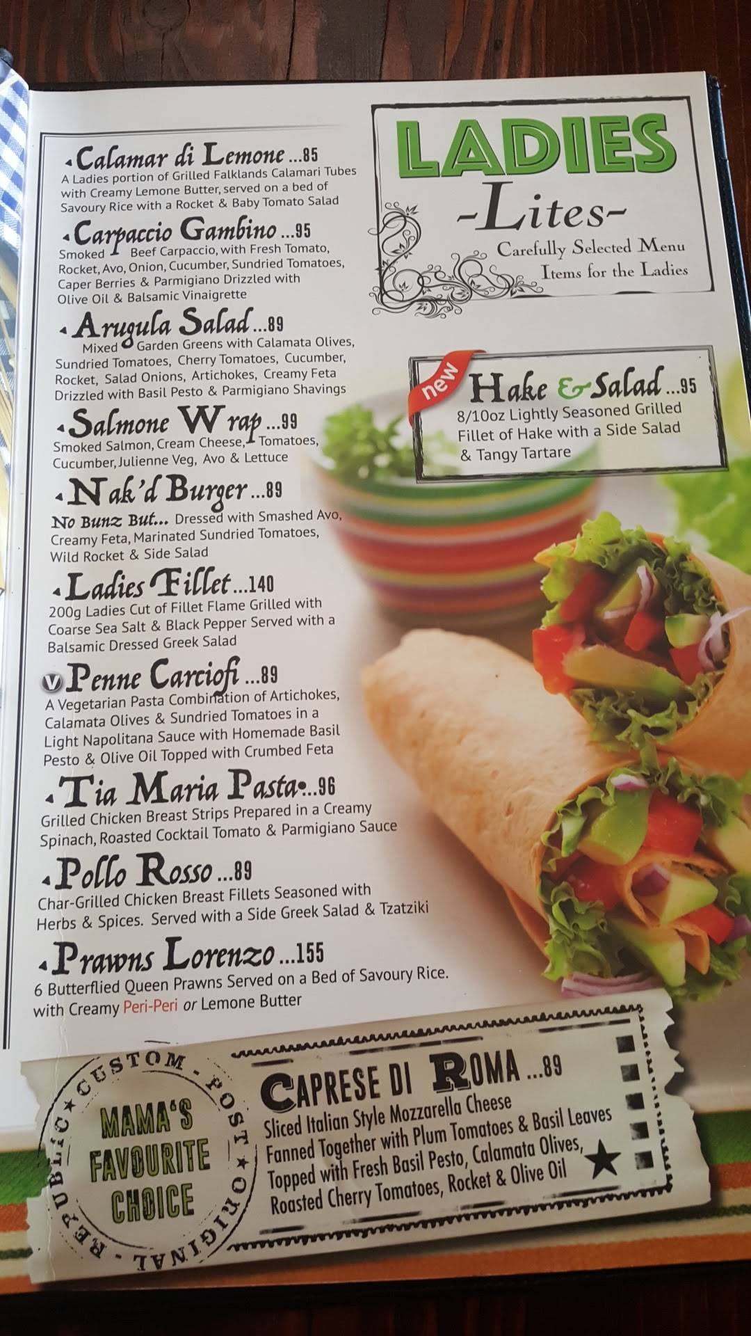 Menu at Papachinos Clearwater restaurant, Roodepoort, Villa Varosi Cnr ...