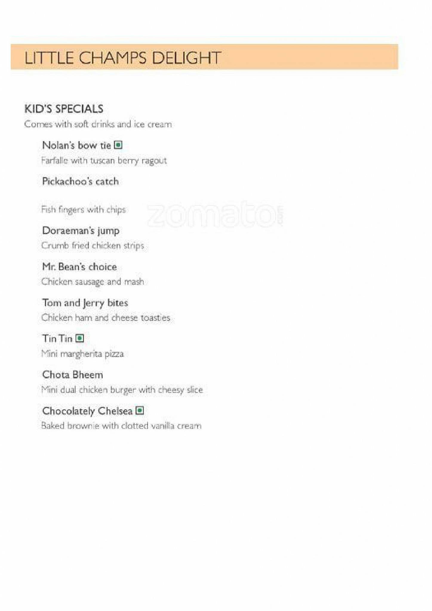 Menu at Pi- All Day Dining, Hyderabad, Avasa