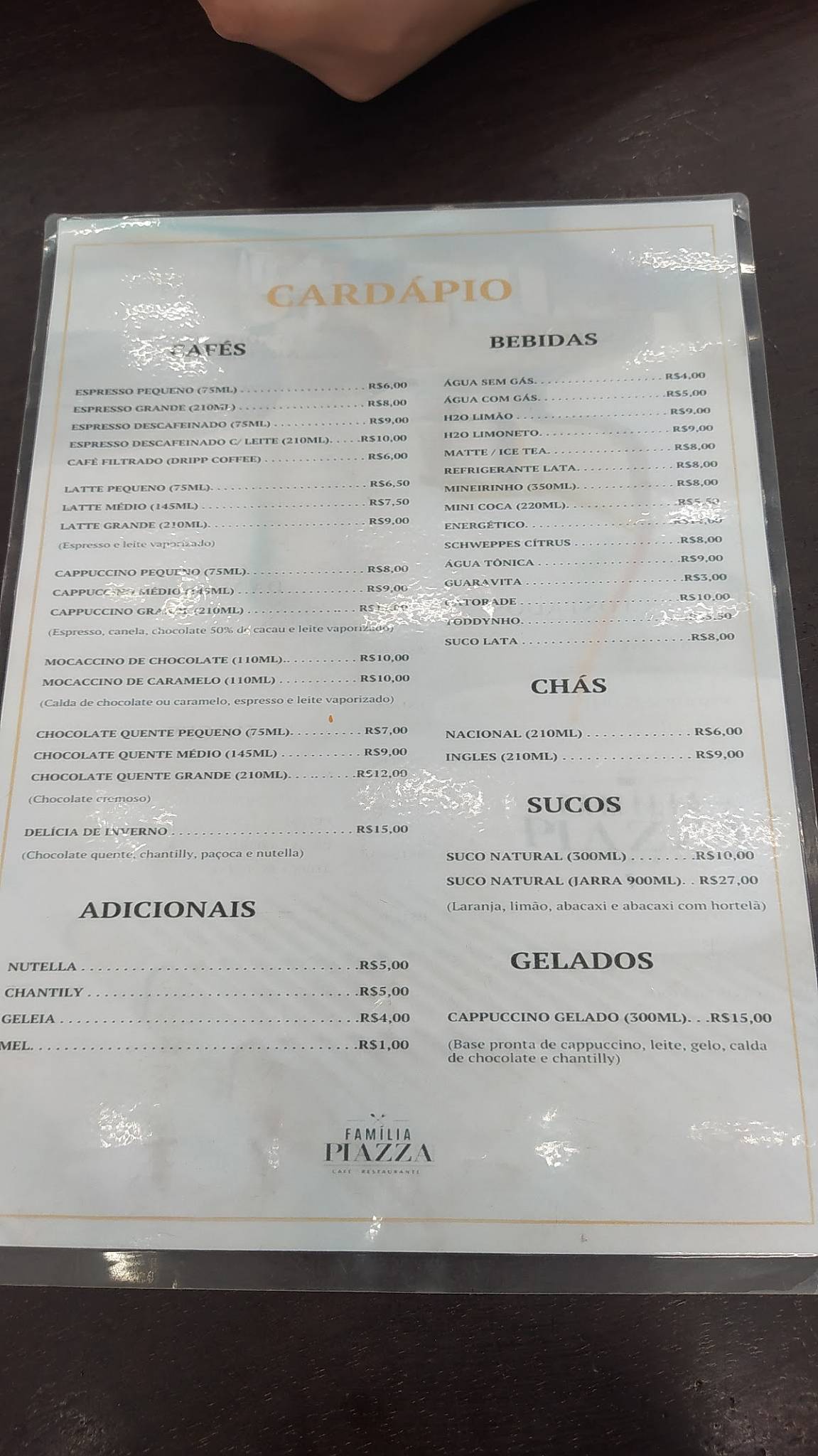 Menu em Piazza Navona Café, São Pedro da Aldeia