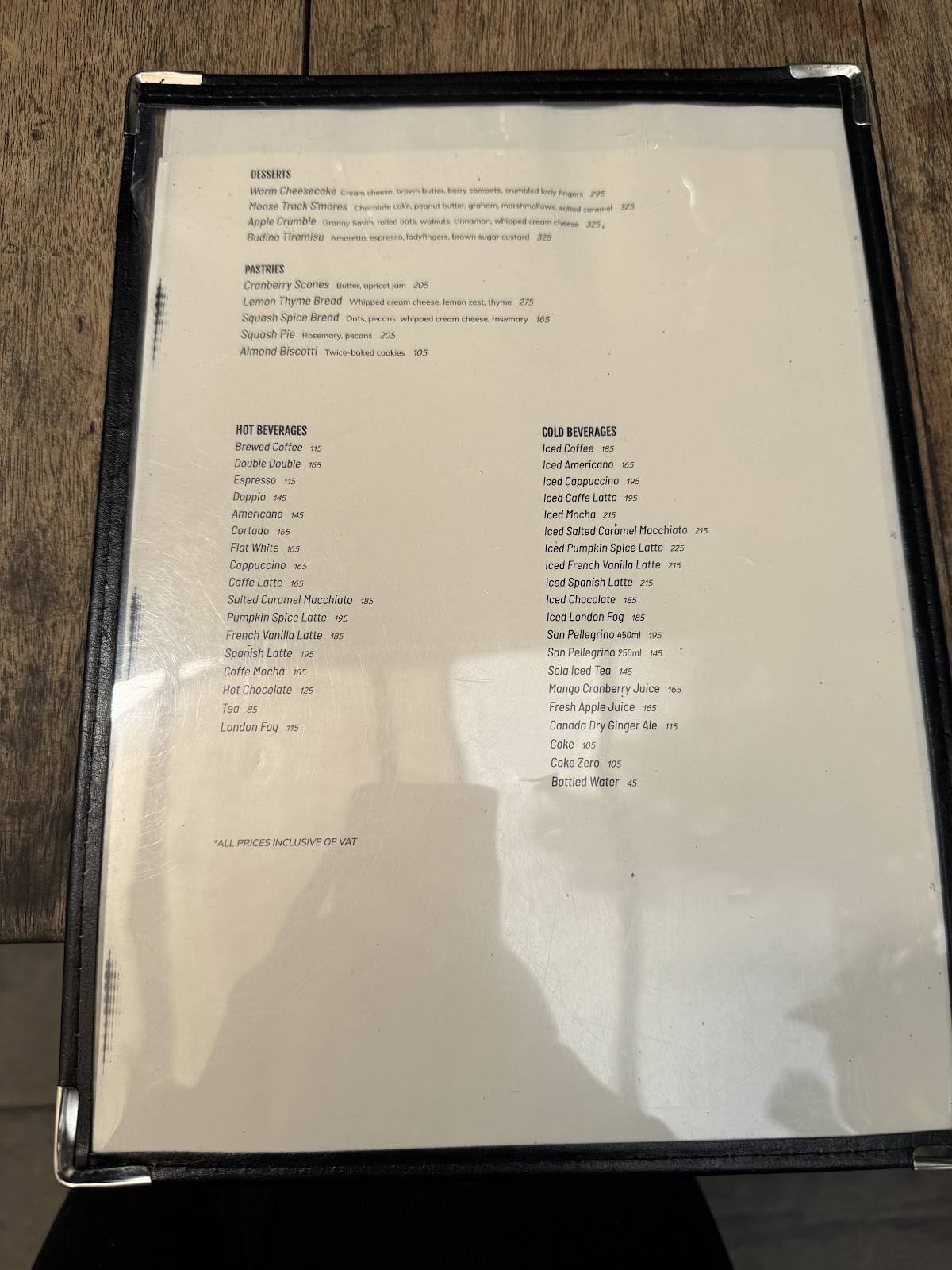 Menu at Pilgrim Restaurant, Davao City