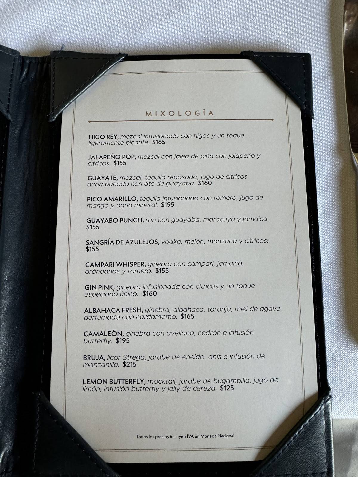 Carta de Pixca Reforma Restaurante en Cuernavaca, Cuernavaca