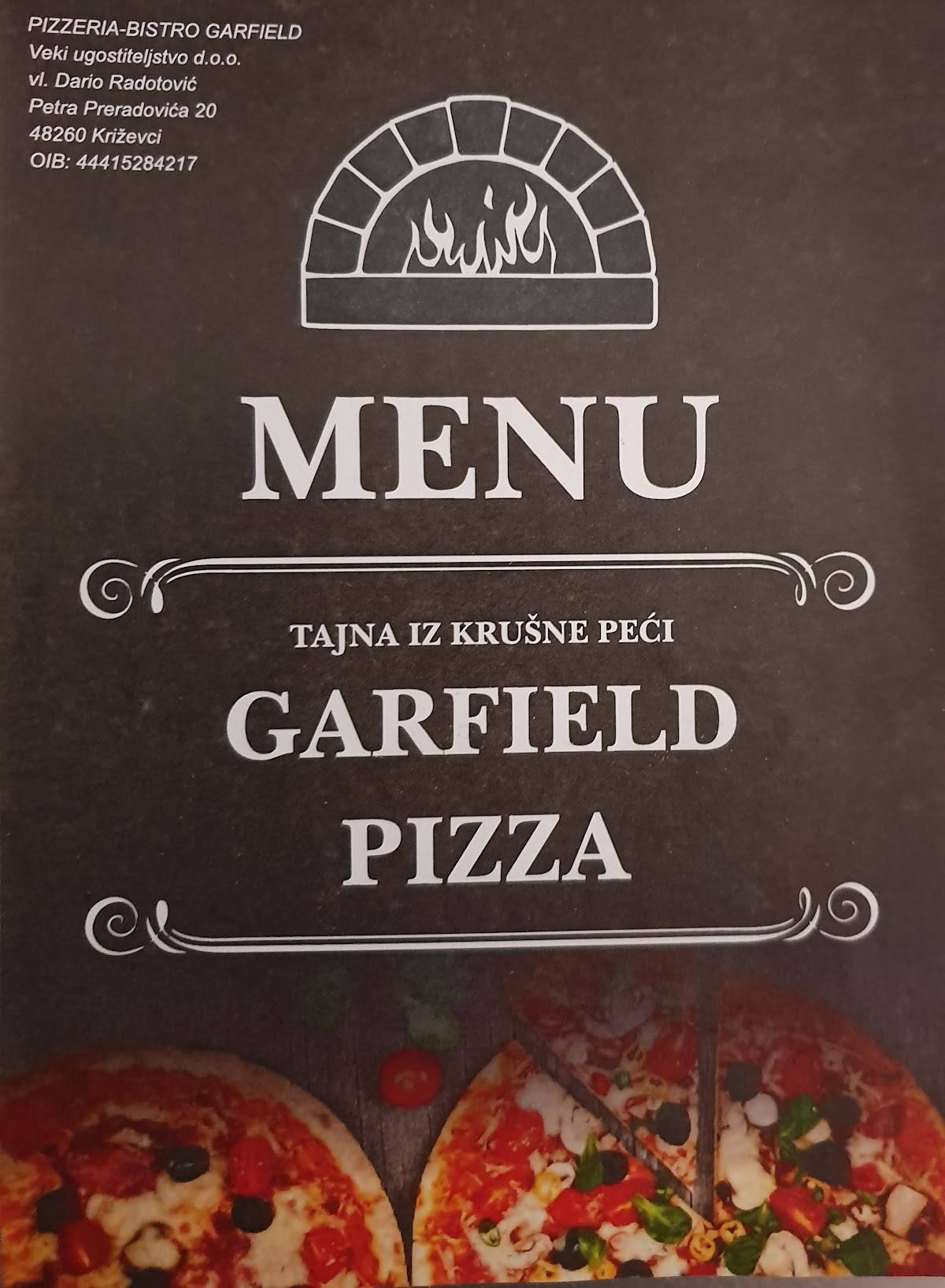 Menu at Pizzeria & Bistro Garfield, Križevci
