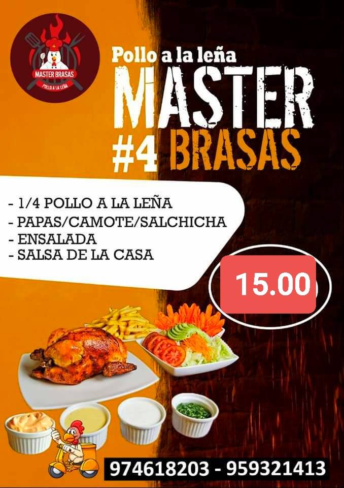 Menu at Polleria Master Brasas--Pollo a la Leña,Salchipapas y más ...