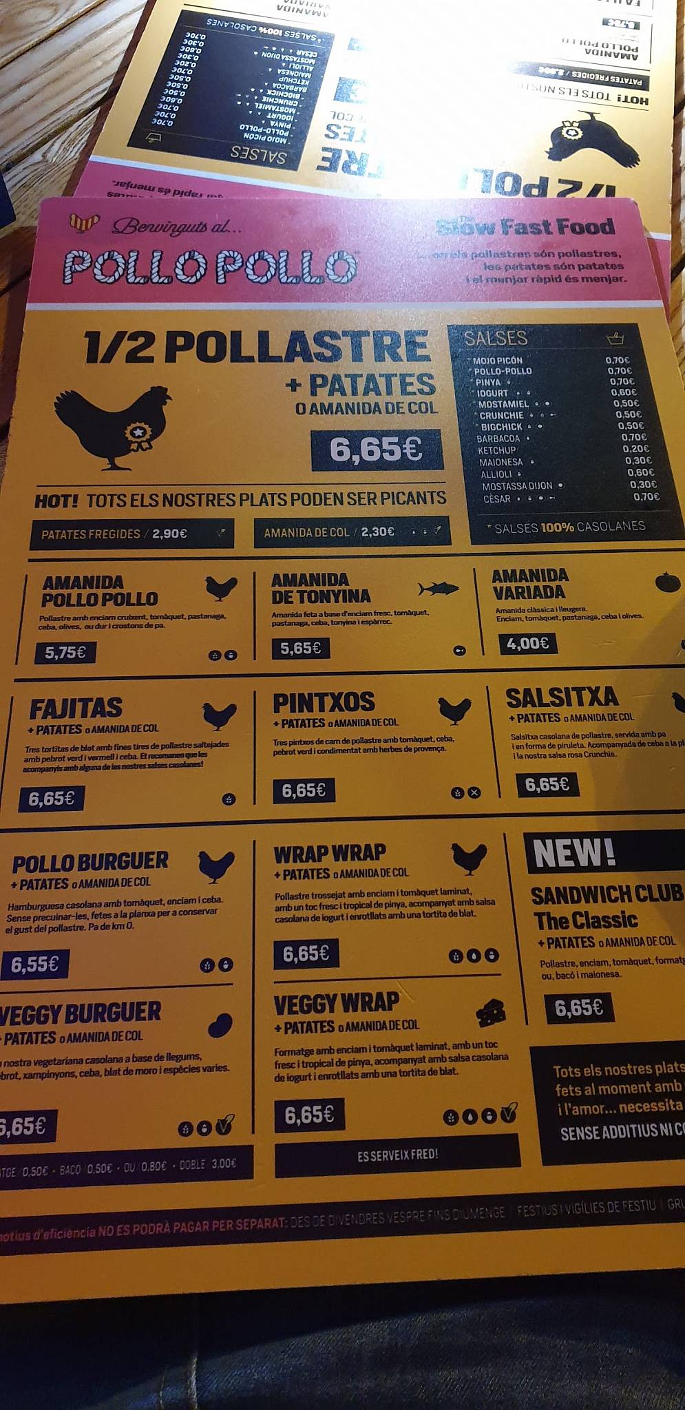 Carta de Restaurant Pollo Pollo (La Rovina), Ampuriabrava