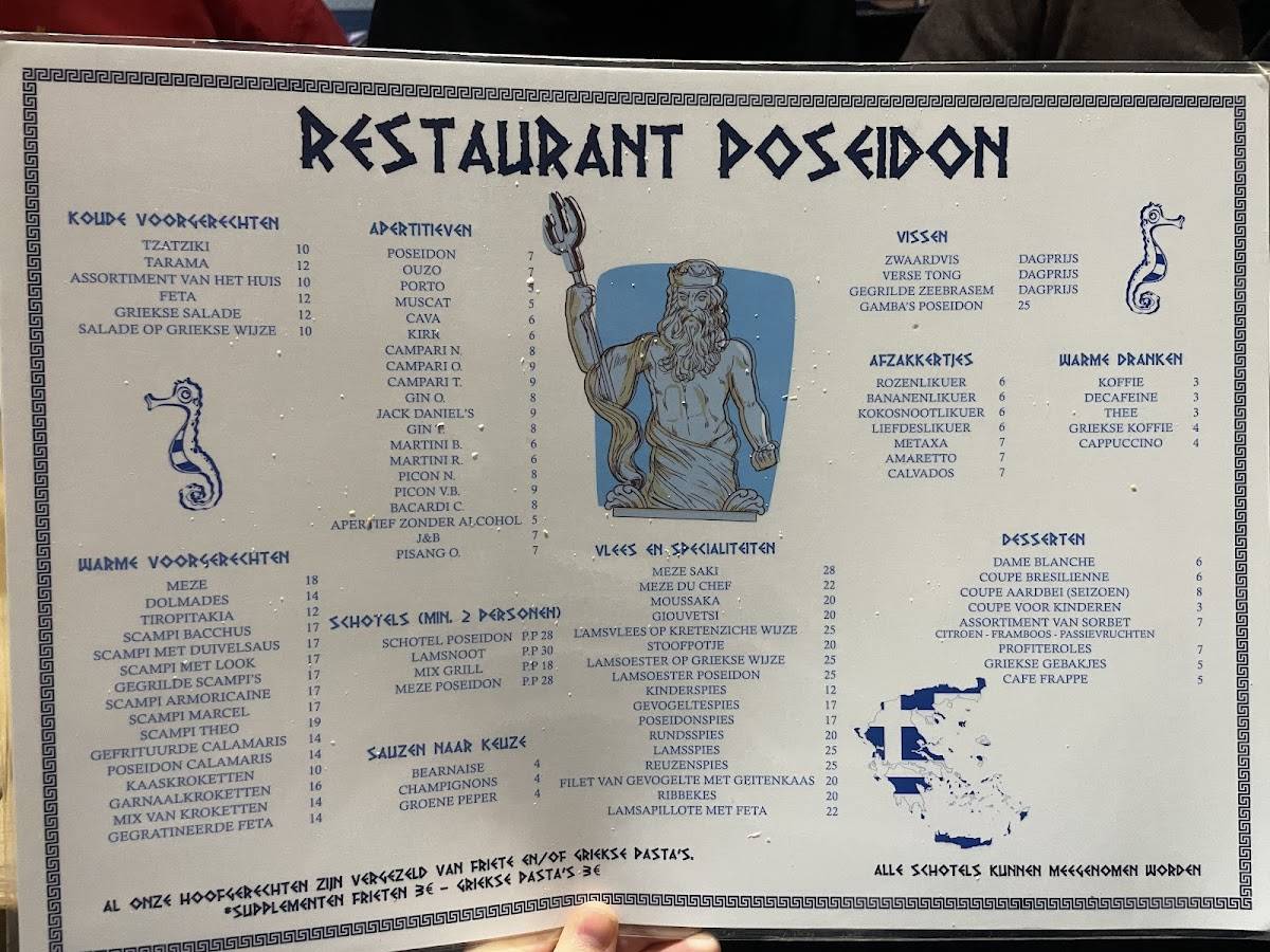 Menu at Restaurant Poseidon, Beersel
