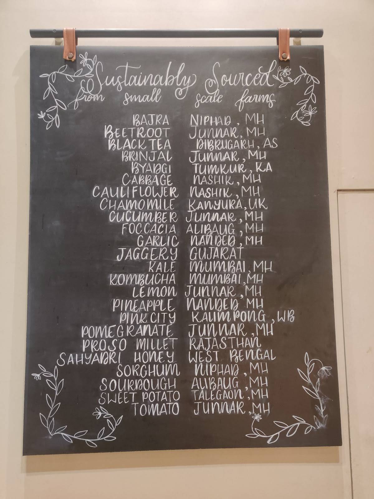 Menu at Project Hum, Mumbai