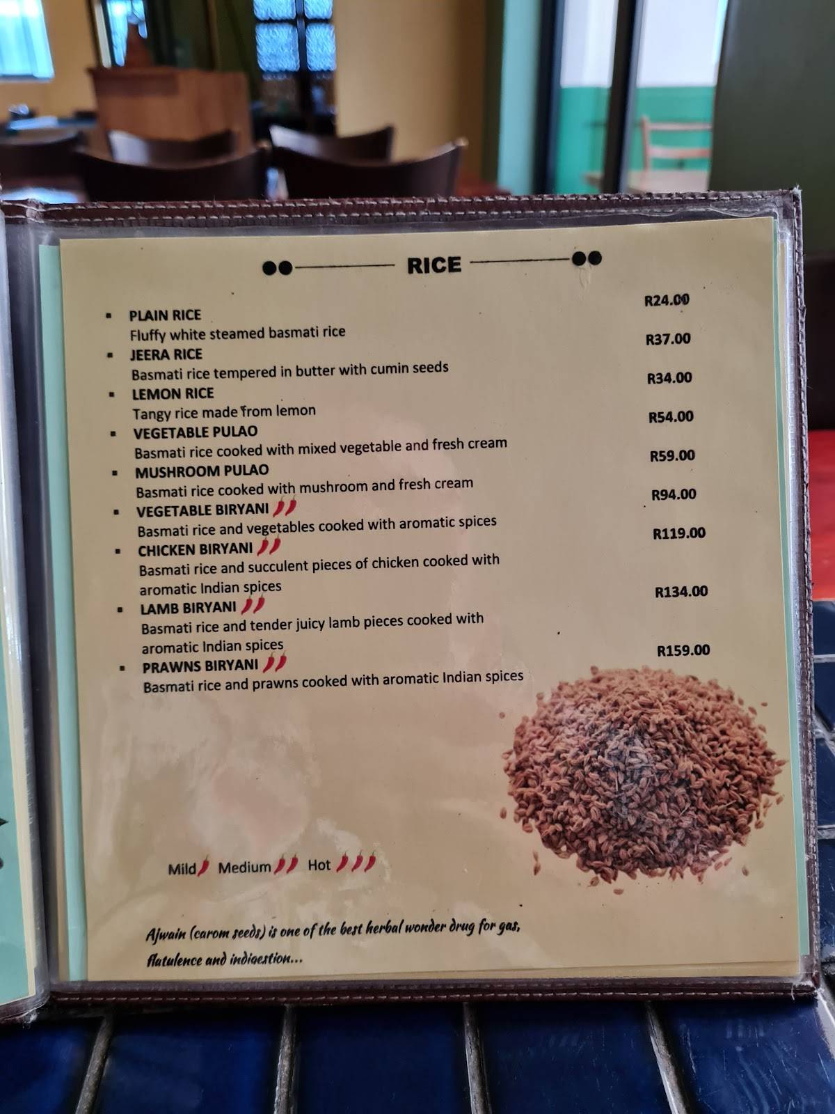 Menu at Raasoie - The kitchen of India restaurant, Port Elizabeth