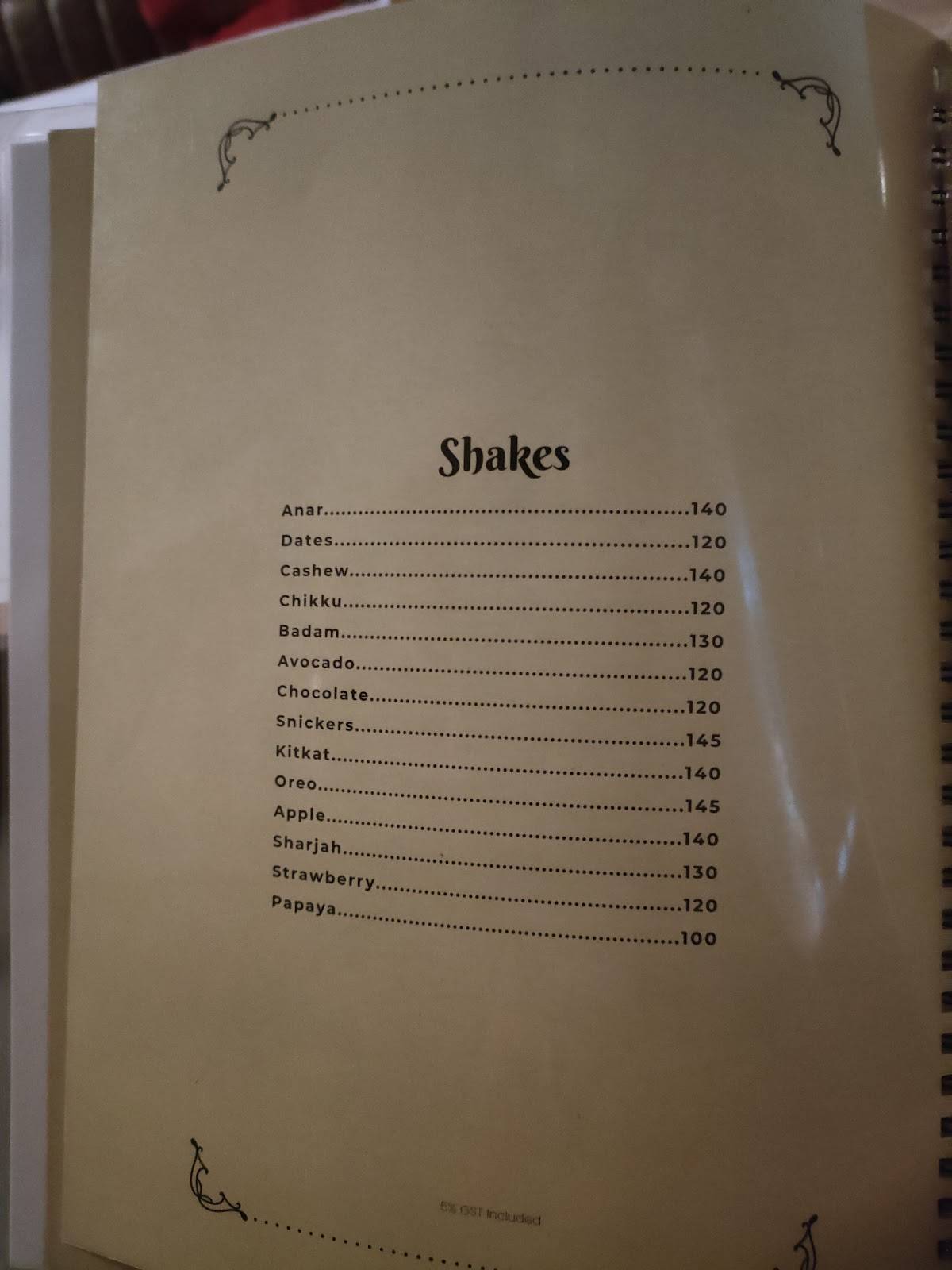 Menu at Rahmaniya Bakery & Restaurent, Kanhangad