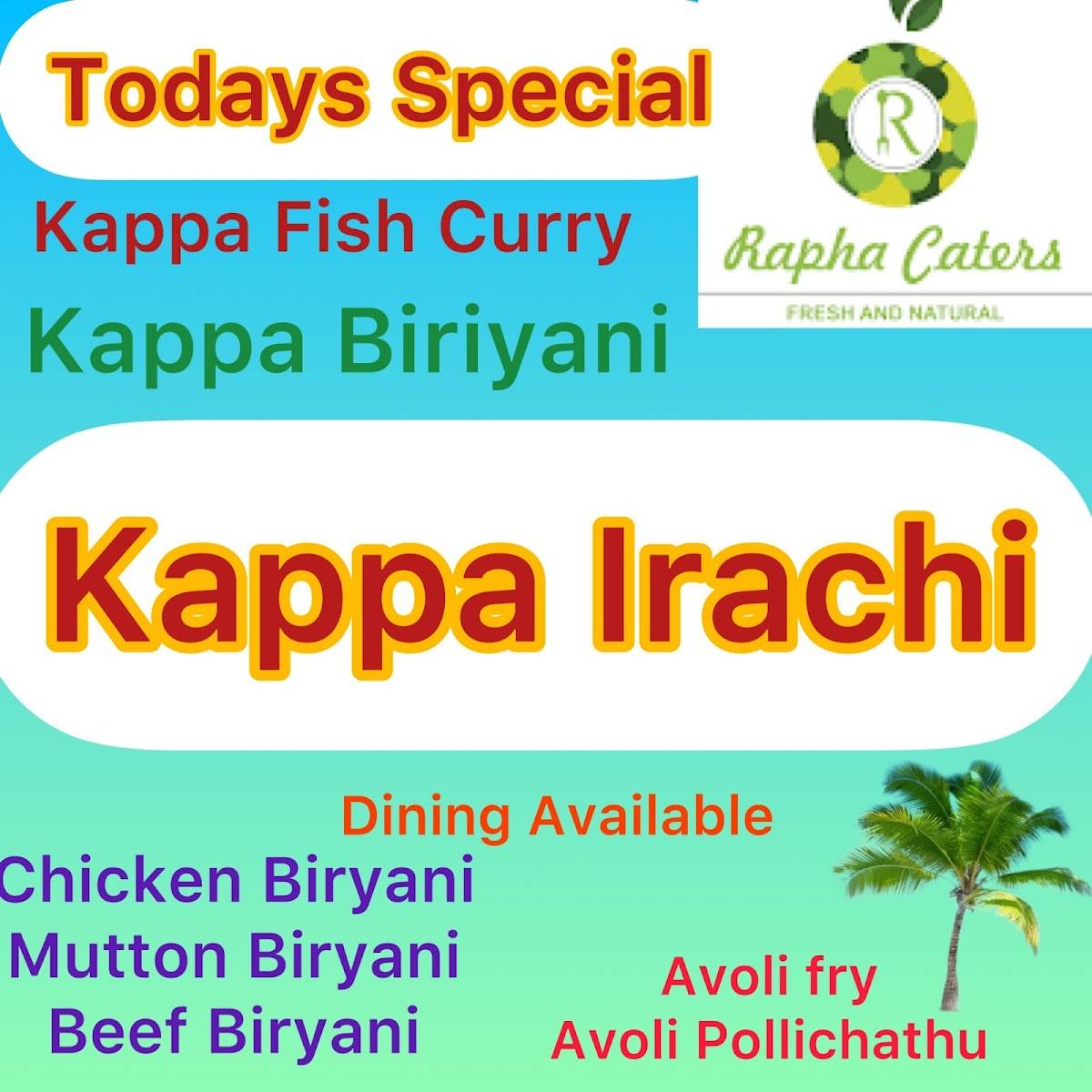 Menu at Rapha Kerala Restaurant - Authentic South Indian Cuisine ...