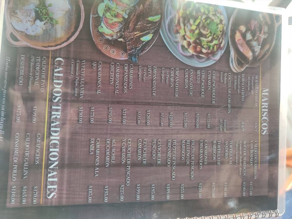 Carta de Restaurant Real Del Lago, Comalcalco
