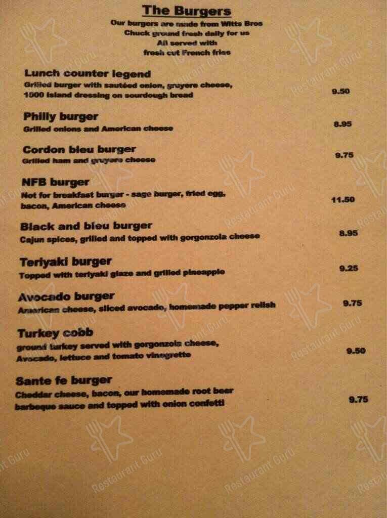 Menu at Restaurant 55, Dover