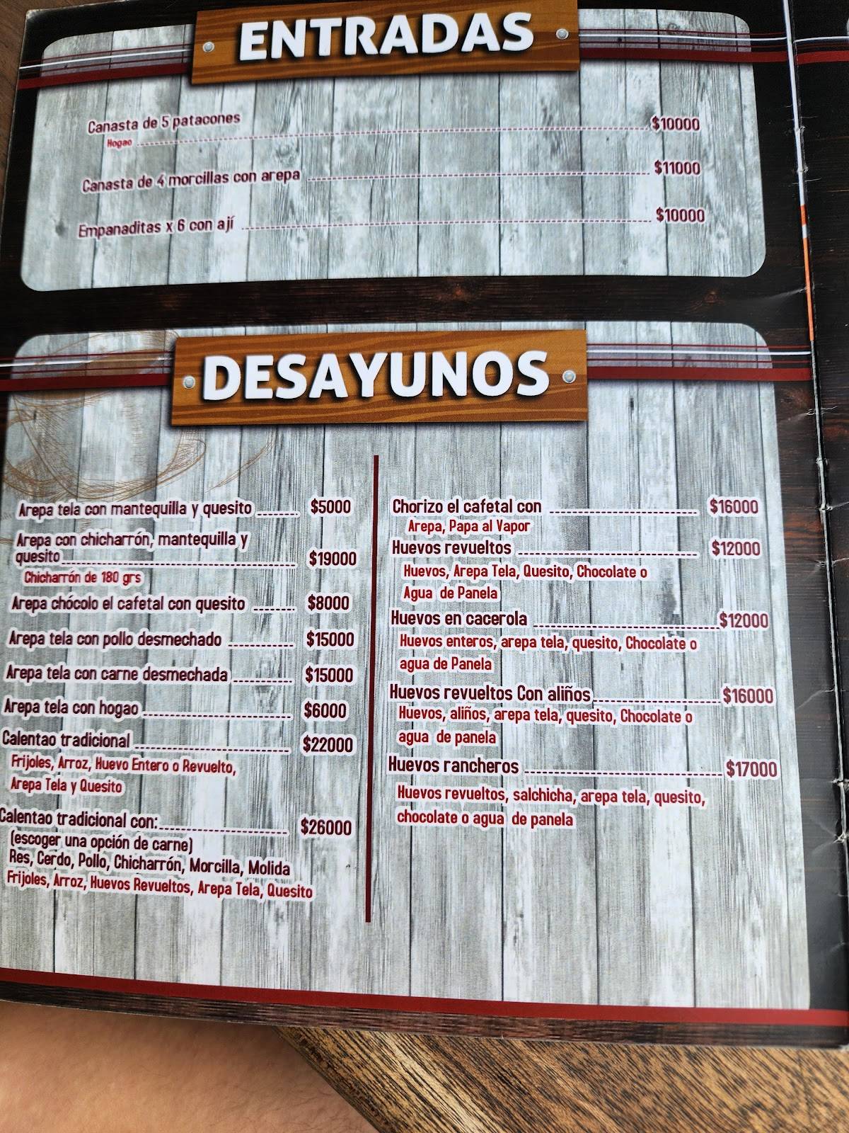 Menu at Restaurante El Cafetal, Colombia, # 26