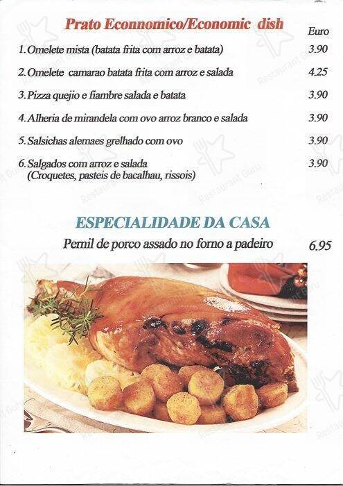 Menu em Restaurante Típico Português e Kebab, Lisboa