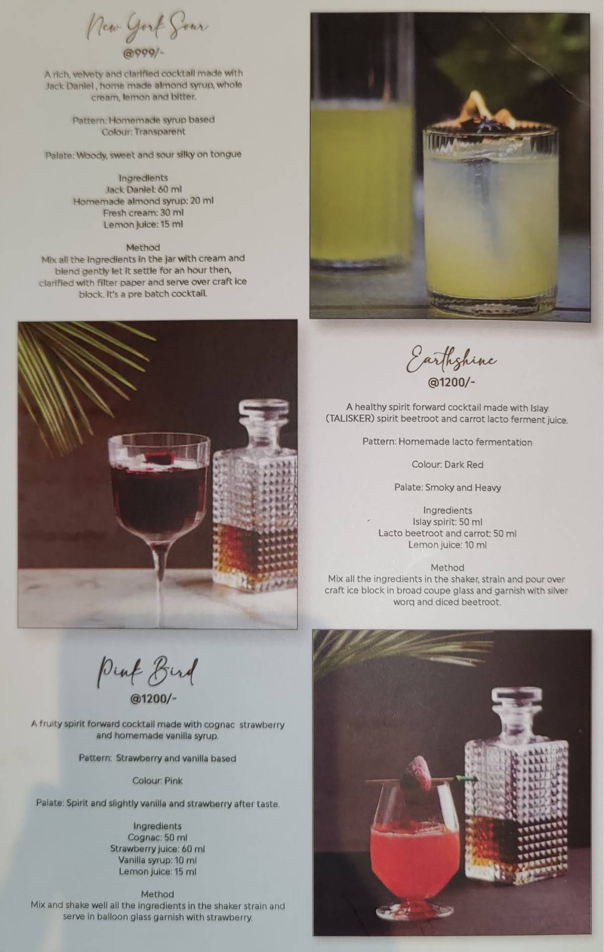 Menu at Romeo Lane Defence Colony, New Delhi