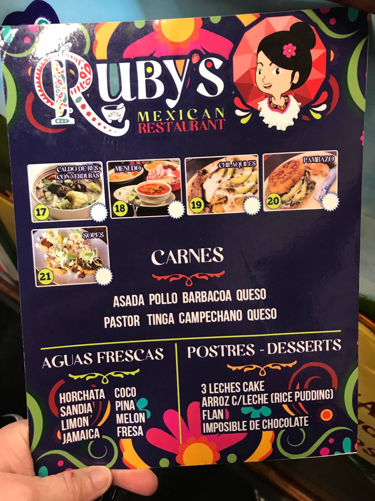 Menu at Ruby's Mexican Restaurant, Tyler, E Gentry Pkwy