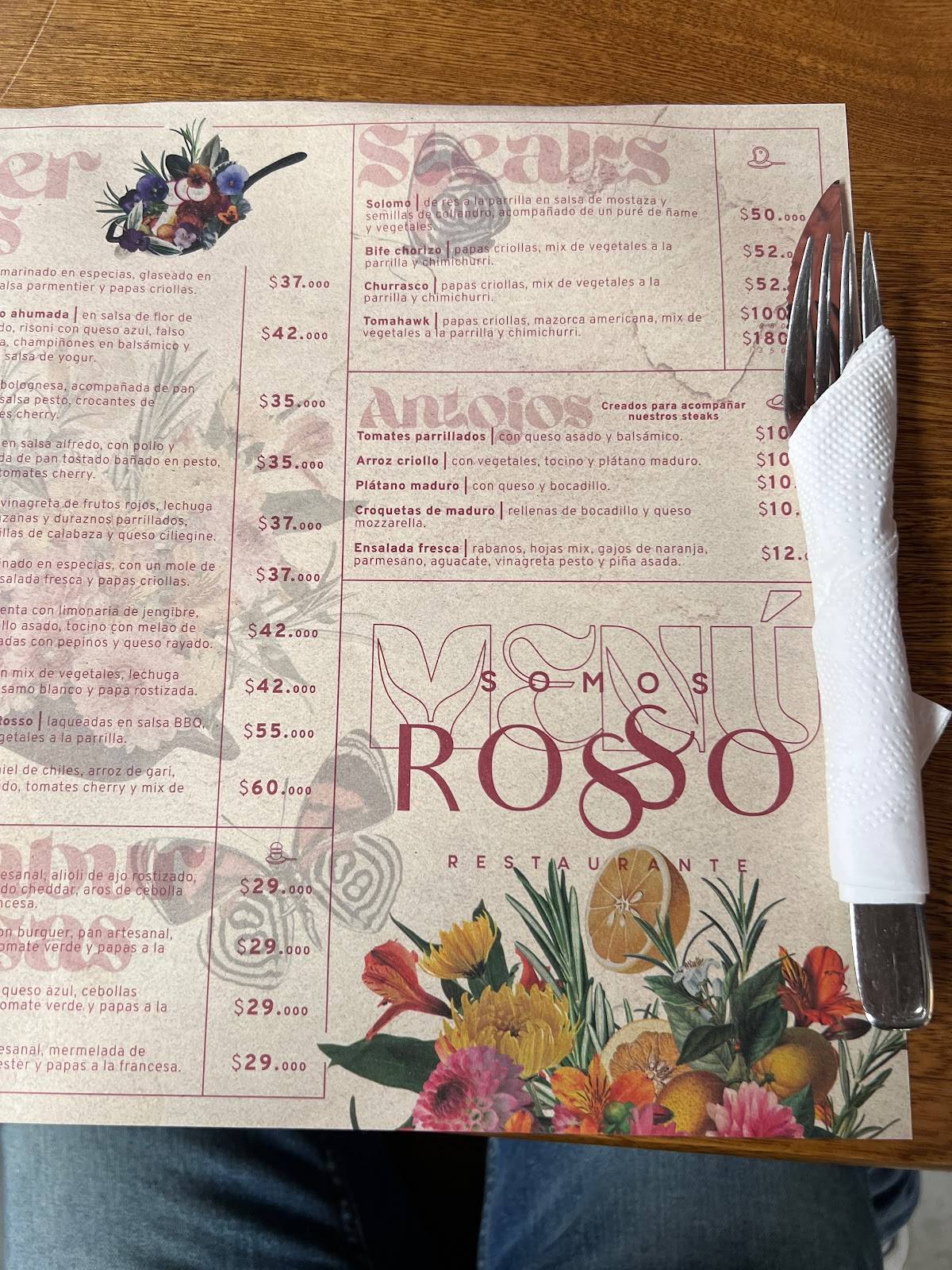 Carta del restaurante SOMOS ROSSO, Manizales