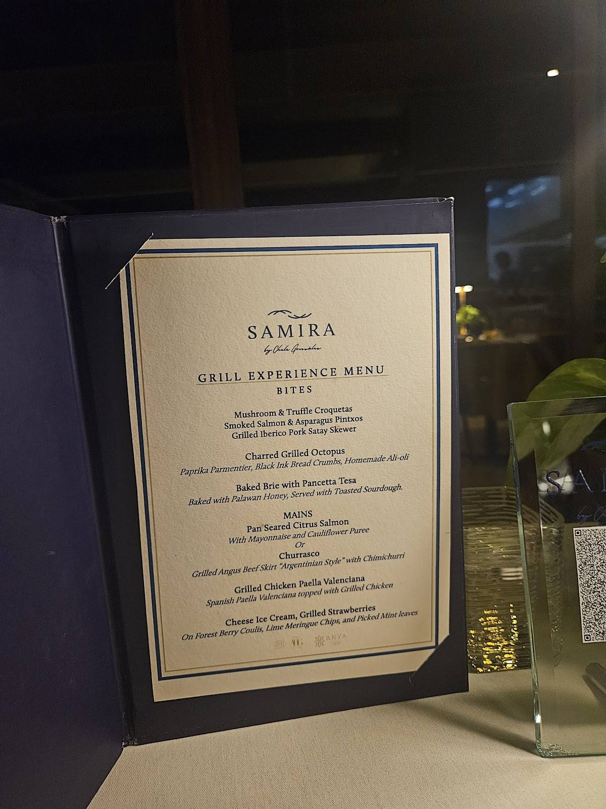 Menu at Samira by Chele Gonzalez restaurant, Tagaytay