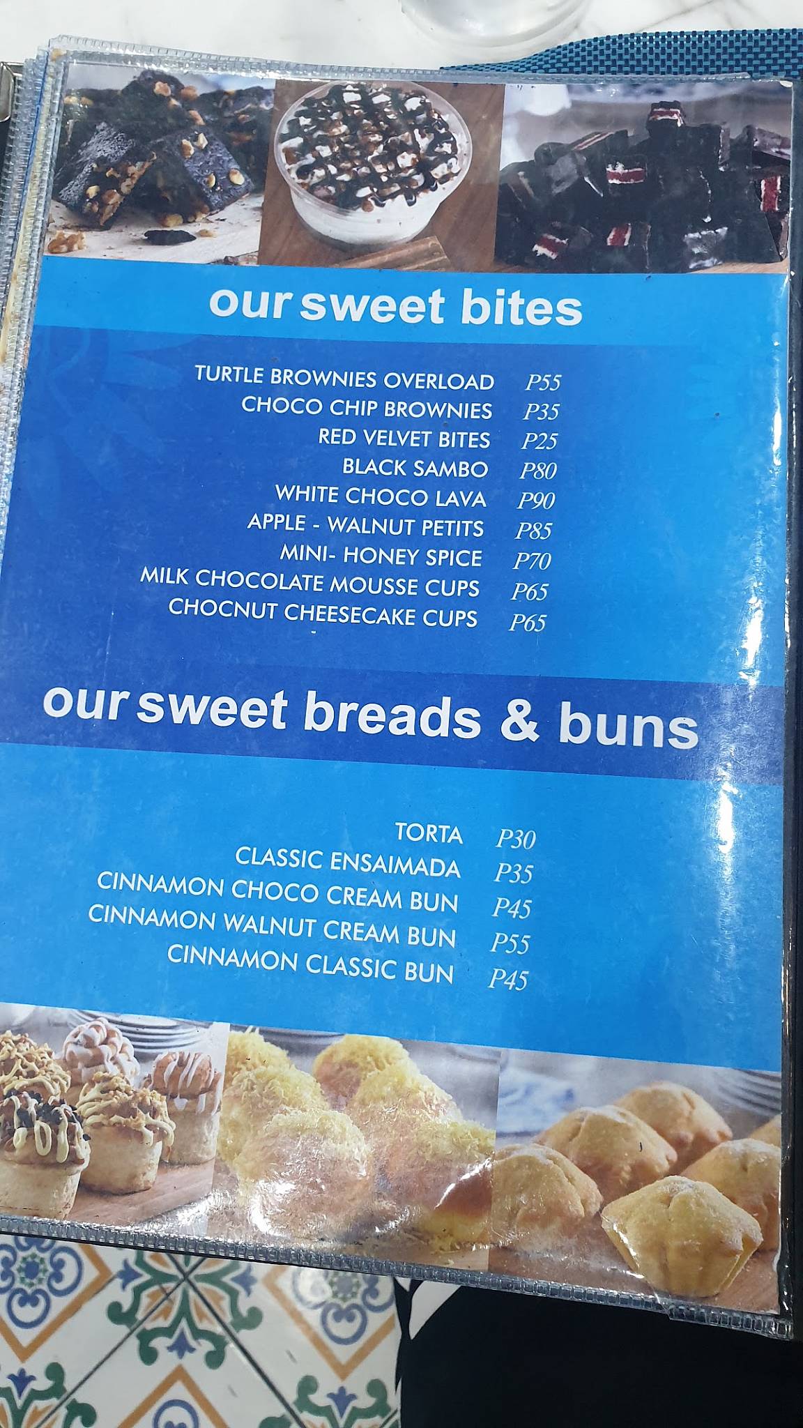 Menu at Sans Rival restaurant, Cebu City, 8W36+CP6