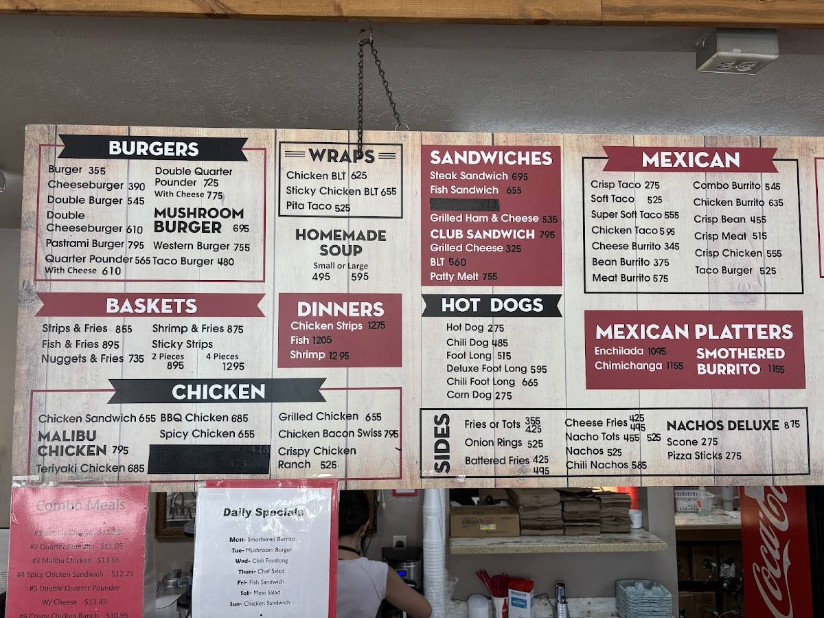 Menu at Shelle's restaurant, Gunnison