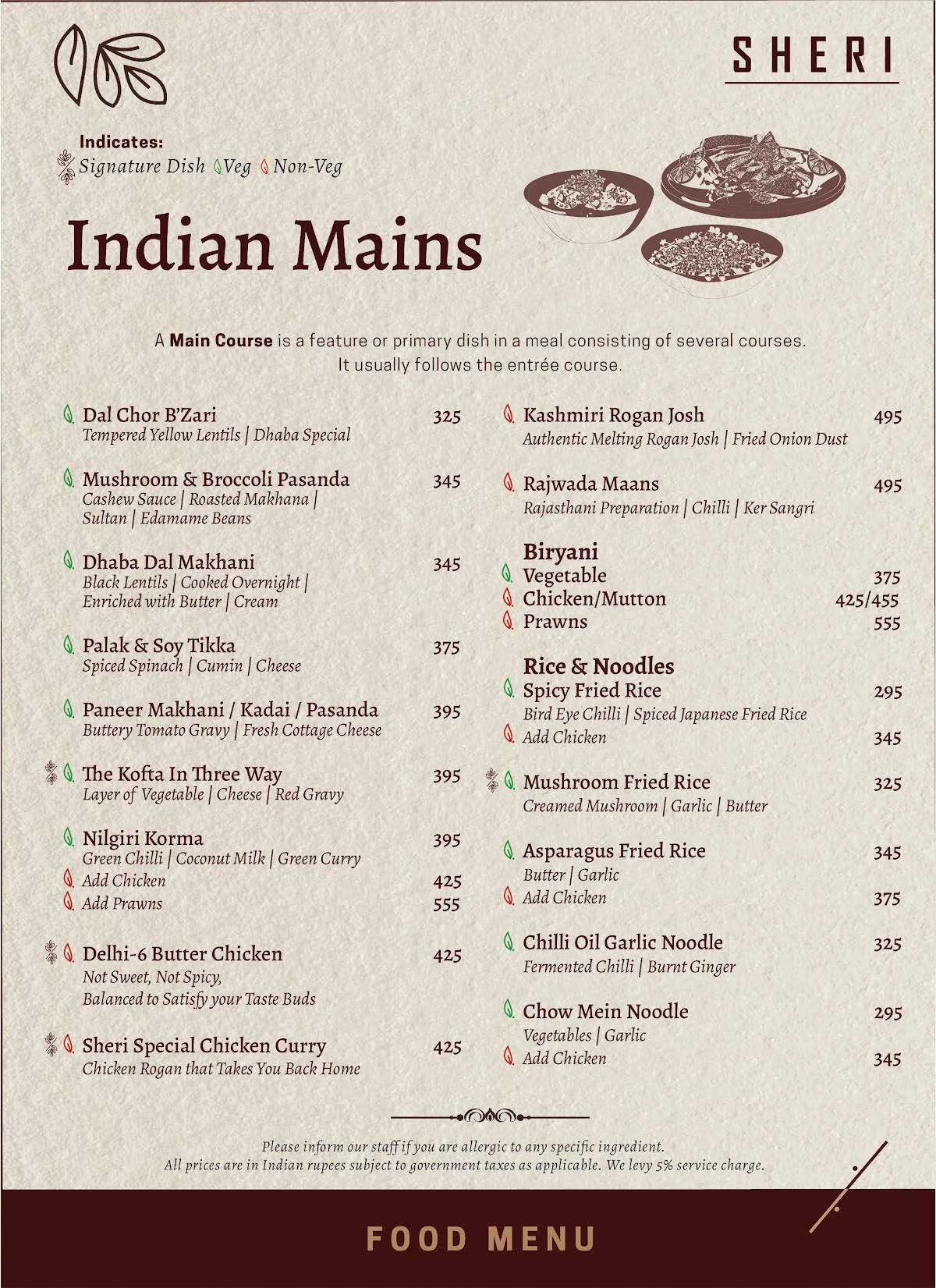 Menu at Sheri - Patio & Casa, Pune
