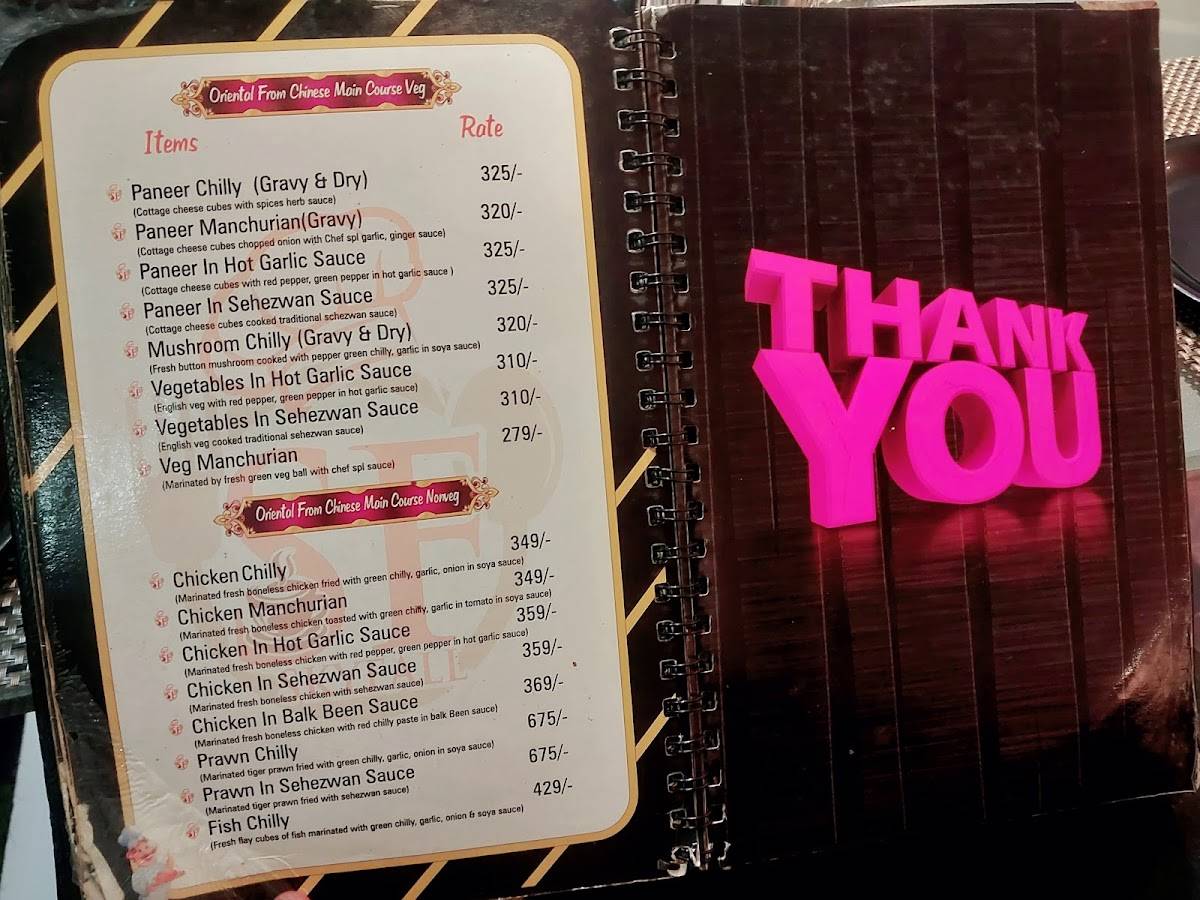 Menu at Skyfall rooftop restaurant, Patna