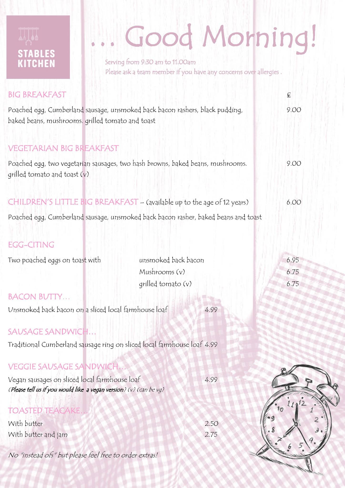 Menu at Stables Kitchen restaurant, Stockport, Hall Rd
