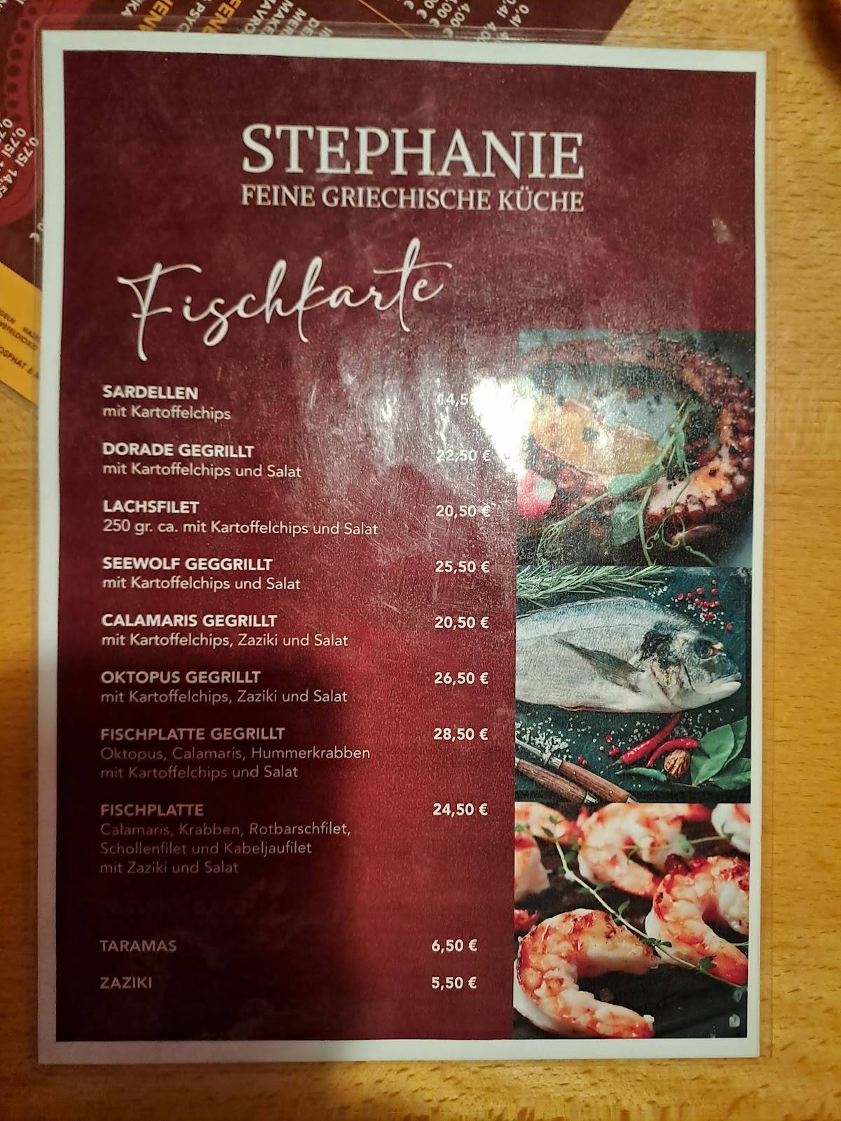 Speisekarte von Restaurant Stephanie, Nürnberg