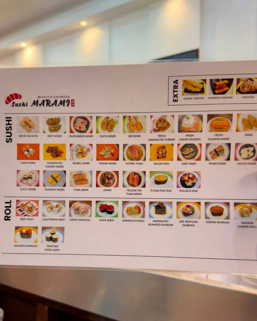 Menu at Sushi Marami Buffet Unlimited Eat All You can restaurant, Makati
