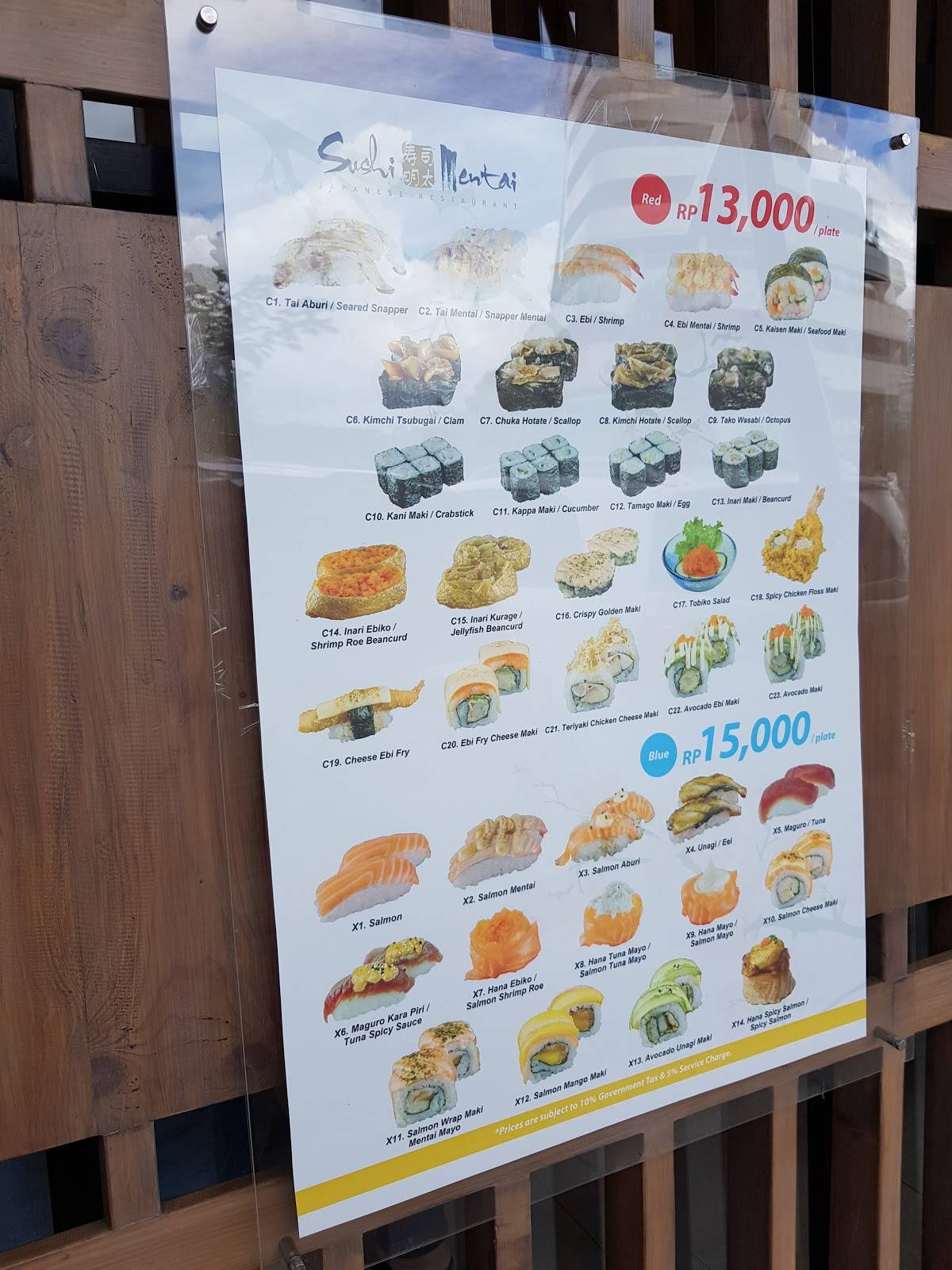 Menu at Sushi Mentai Funtastico Bintaro Emerald restaurant, South Tangerang