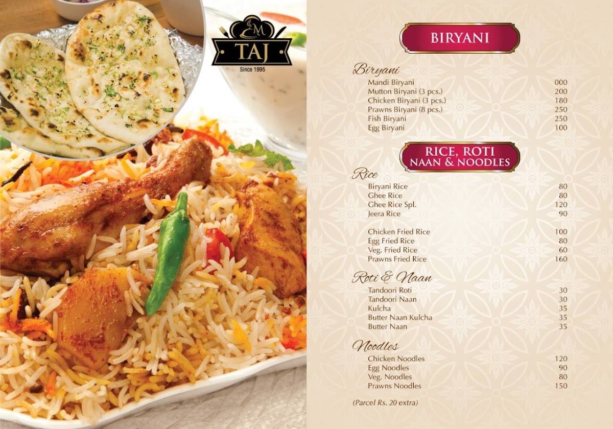 Menu at Taj Restaurant(Shahid) Hoskote, Hoskote