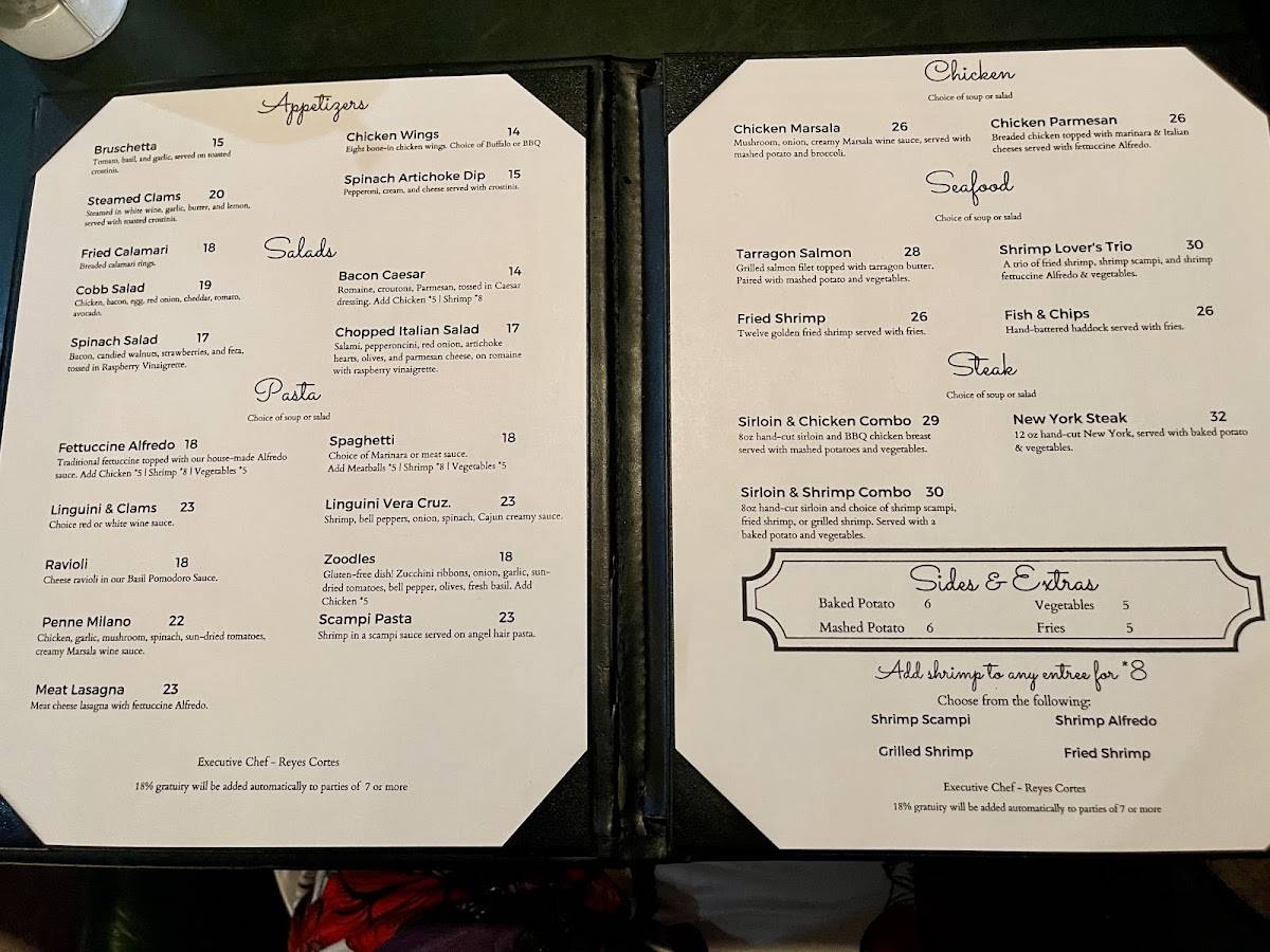 Menu at Table 59 restaurant, Merced